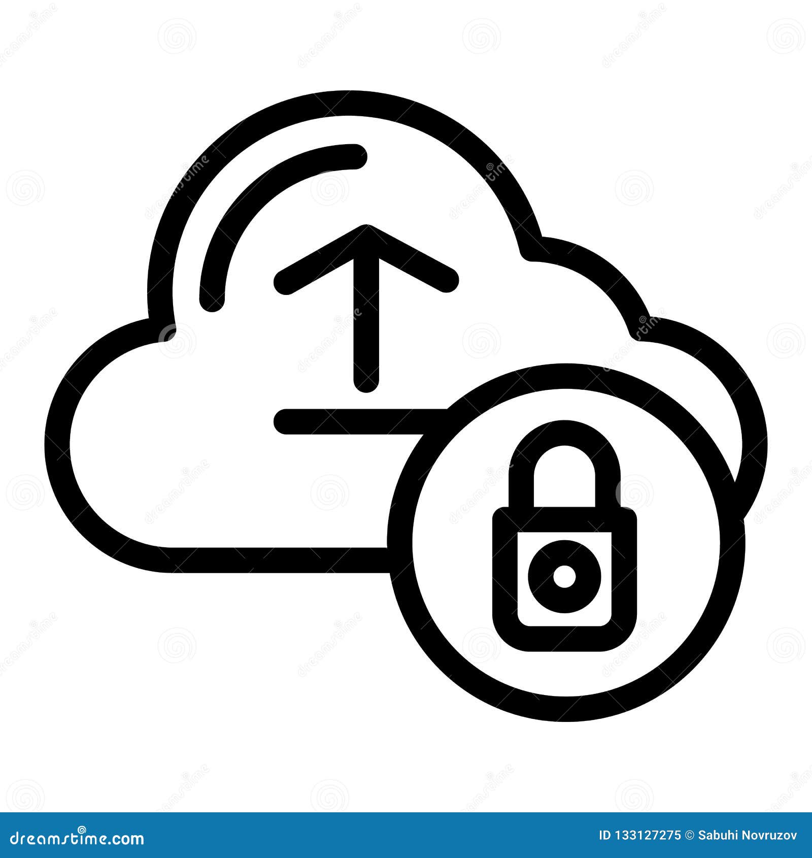 Locked Server, Icon In Line Design. Locked, Server, Security ...