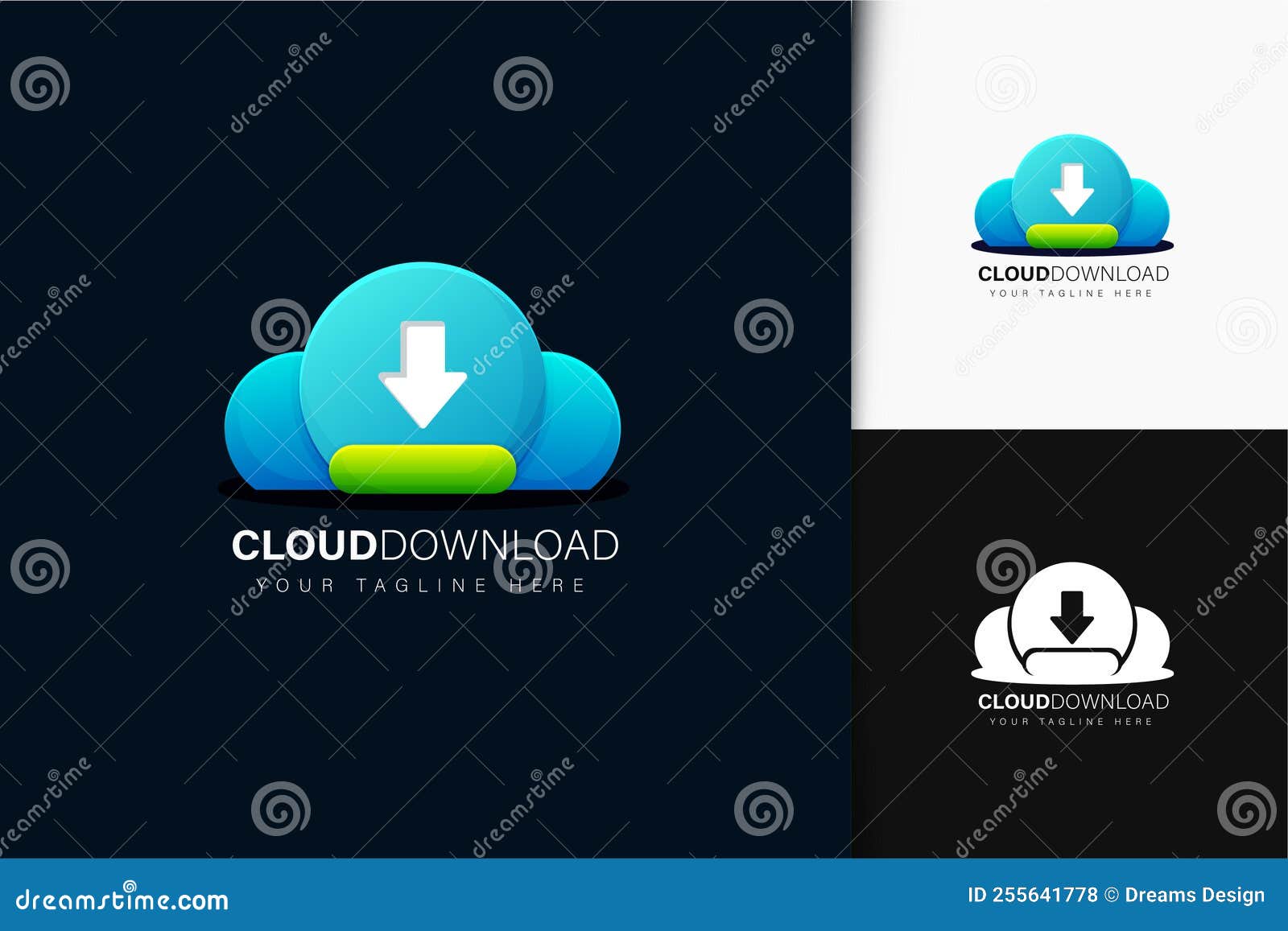 Cloud and Download Logo Design Stock Vector - Illustration of business ...