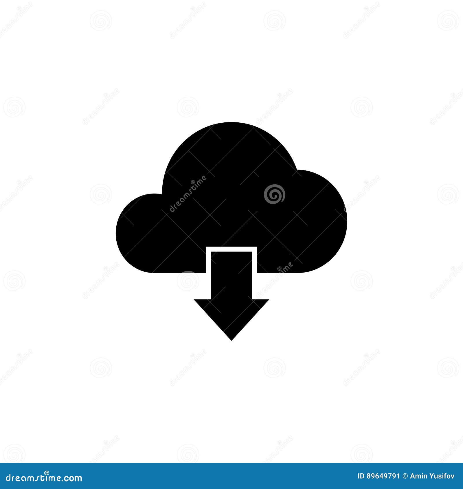 Cloud download solid icon stock vector. Illustration of mobility - 89649791