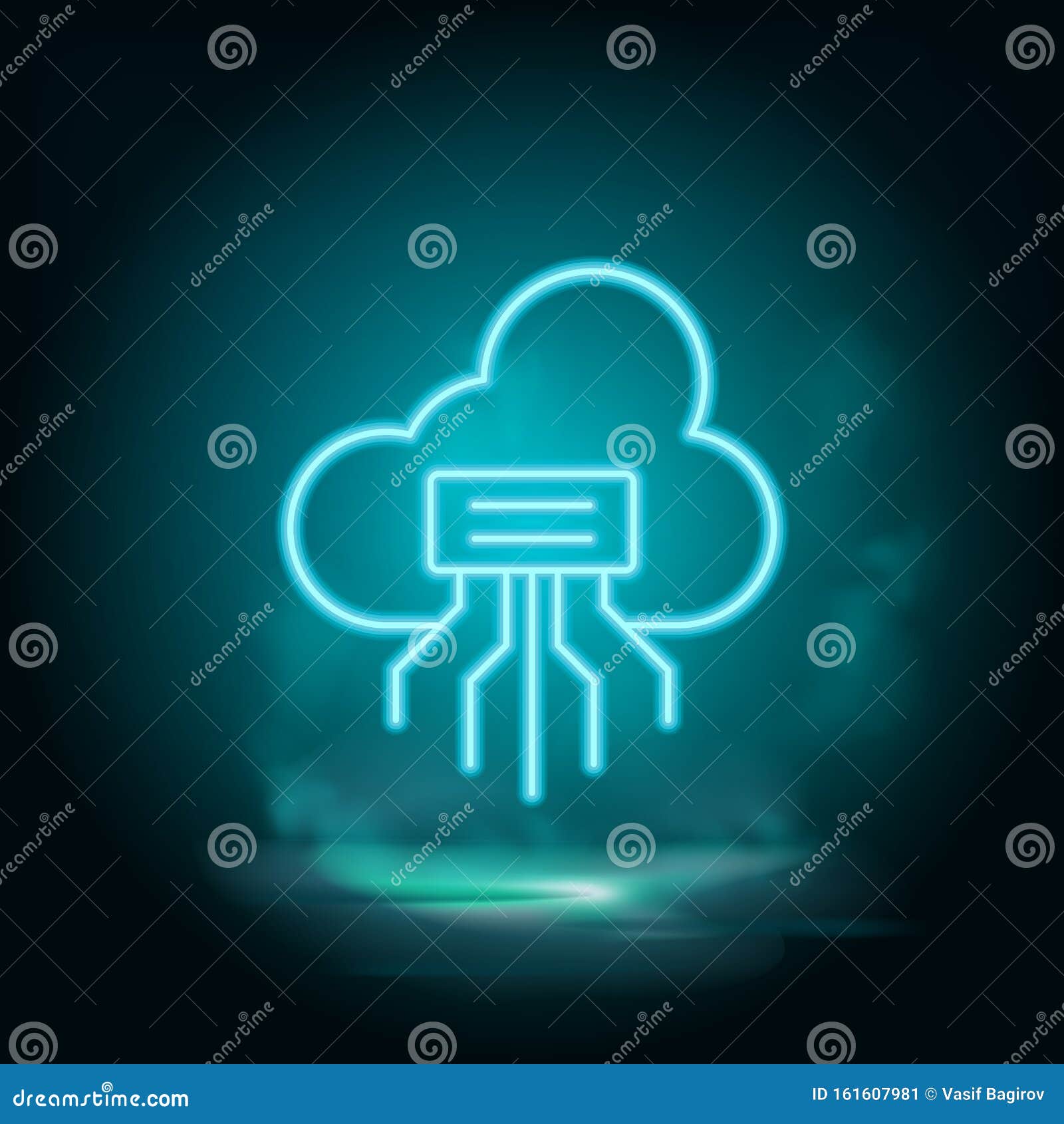 Cloud , Download Vector Blue Neon Icon Stock Illustration ...