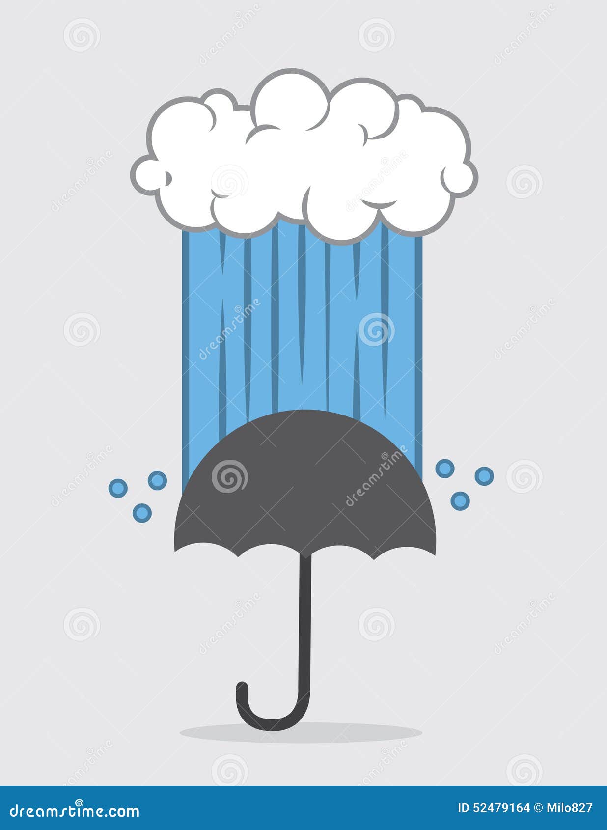 Cloud Downpour Umbrella stock vector. Illustration of shade - 52479164