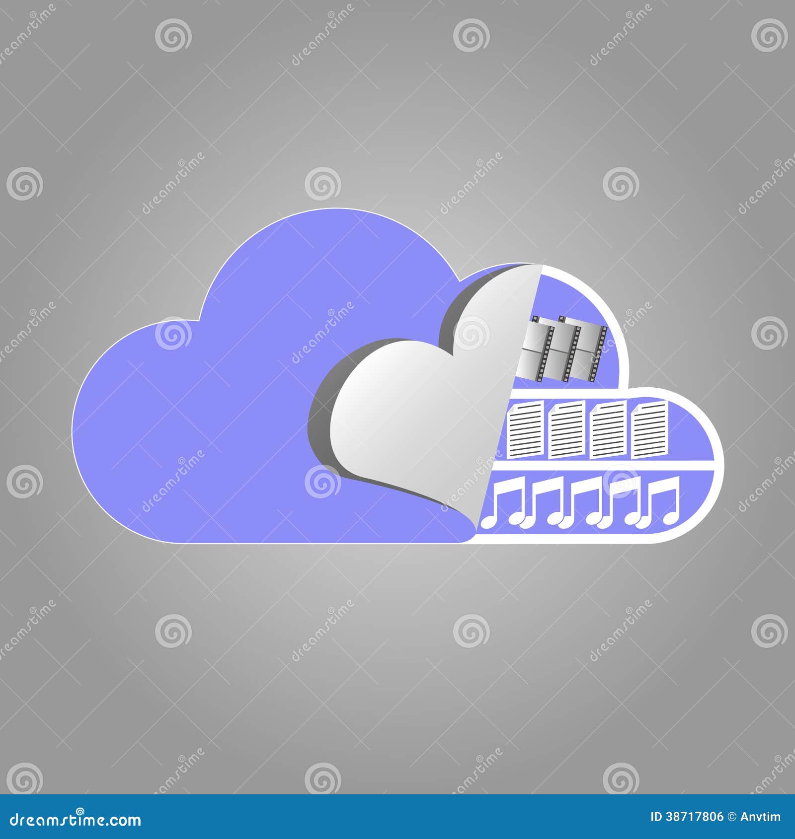 Cloud drive contents stock vector. Illustration of computer - 38717806
