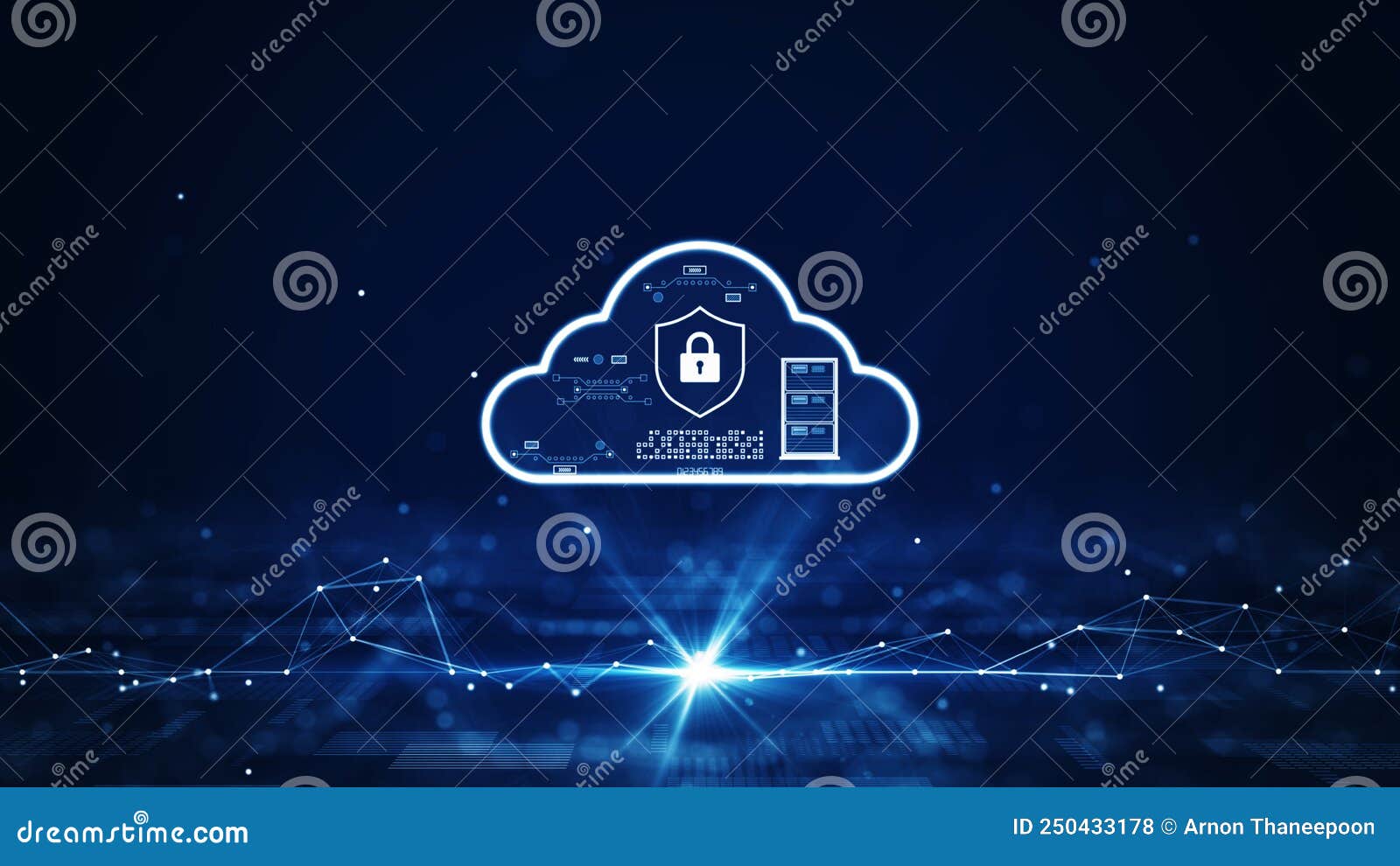 Cloud and Edge Computing Technology Concept. There is a Prominent Large ...