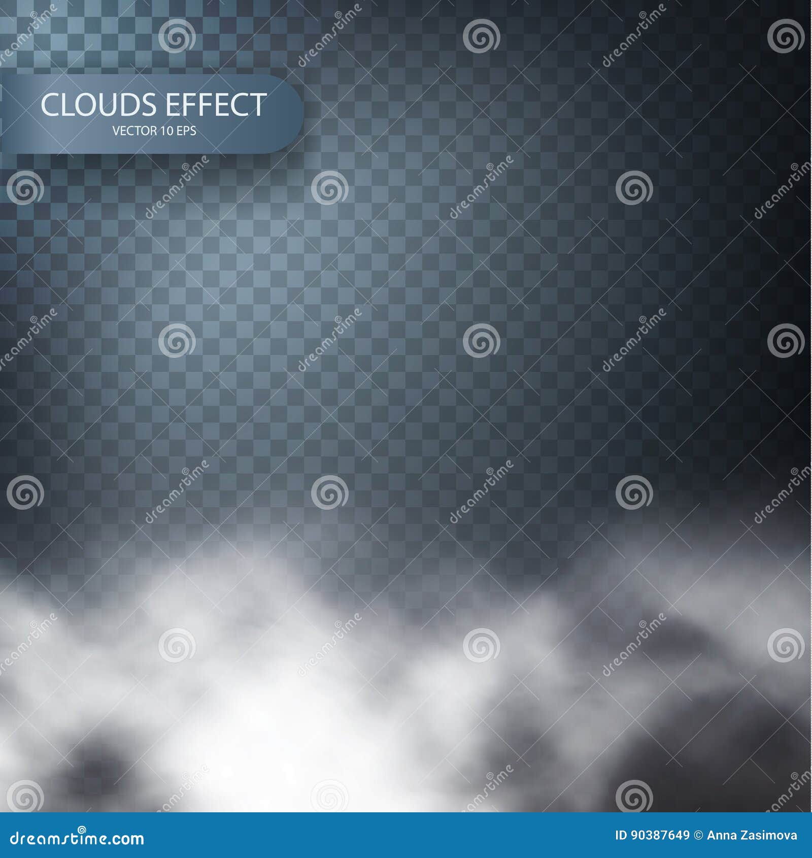 Cloud Effect on a Transparent Vector Background Realistic Stock Vector ...