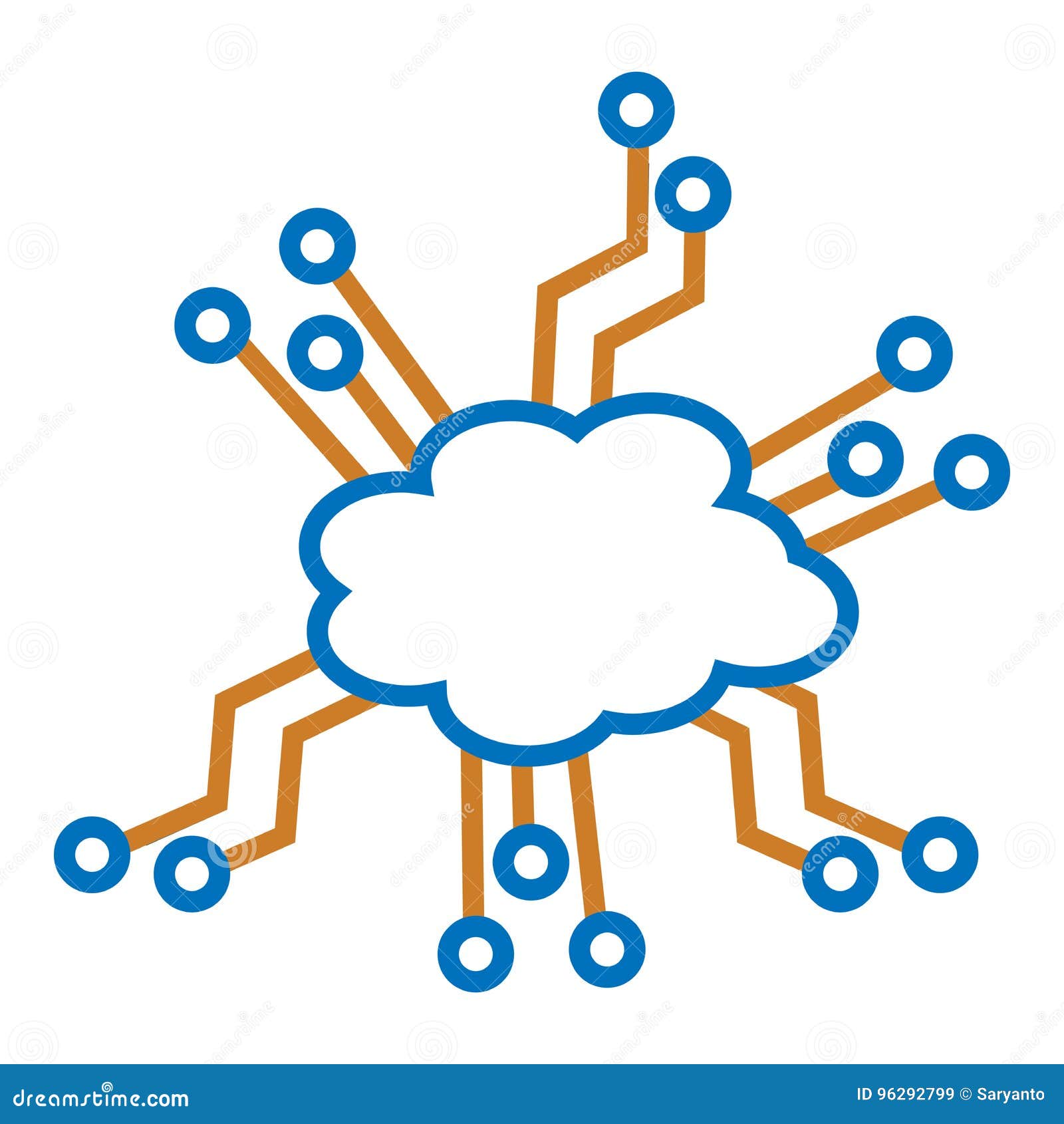 Cloud and Electronic Circuits Stock Vector - Illustration of electronic ...