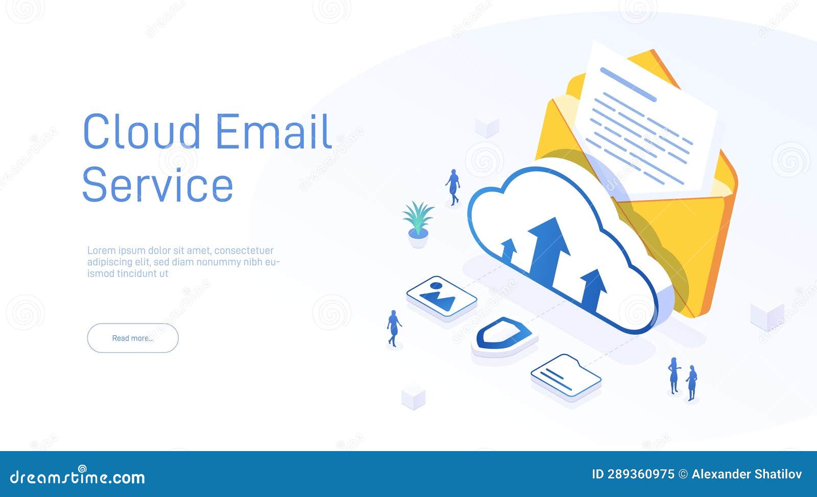 Cloud Email Service Concept. Online Message Service. Cloud Server ...