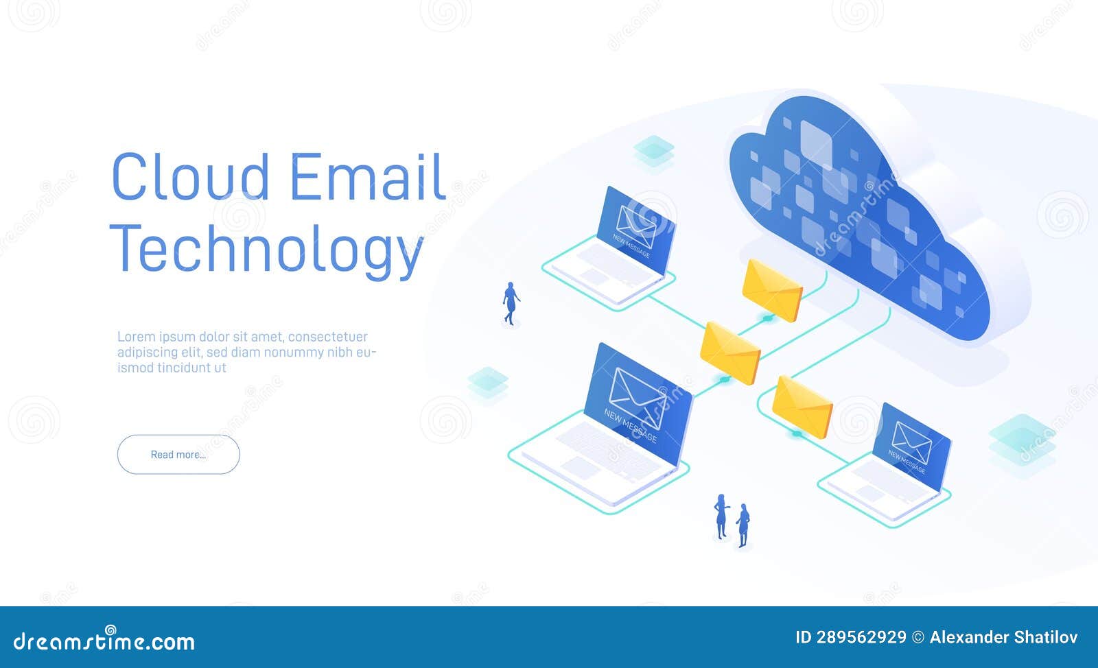 Cloud Email Service Concept. Online Message Service. Cloud Server ...