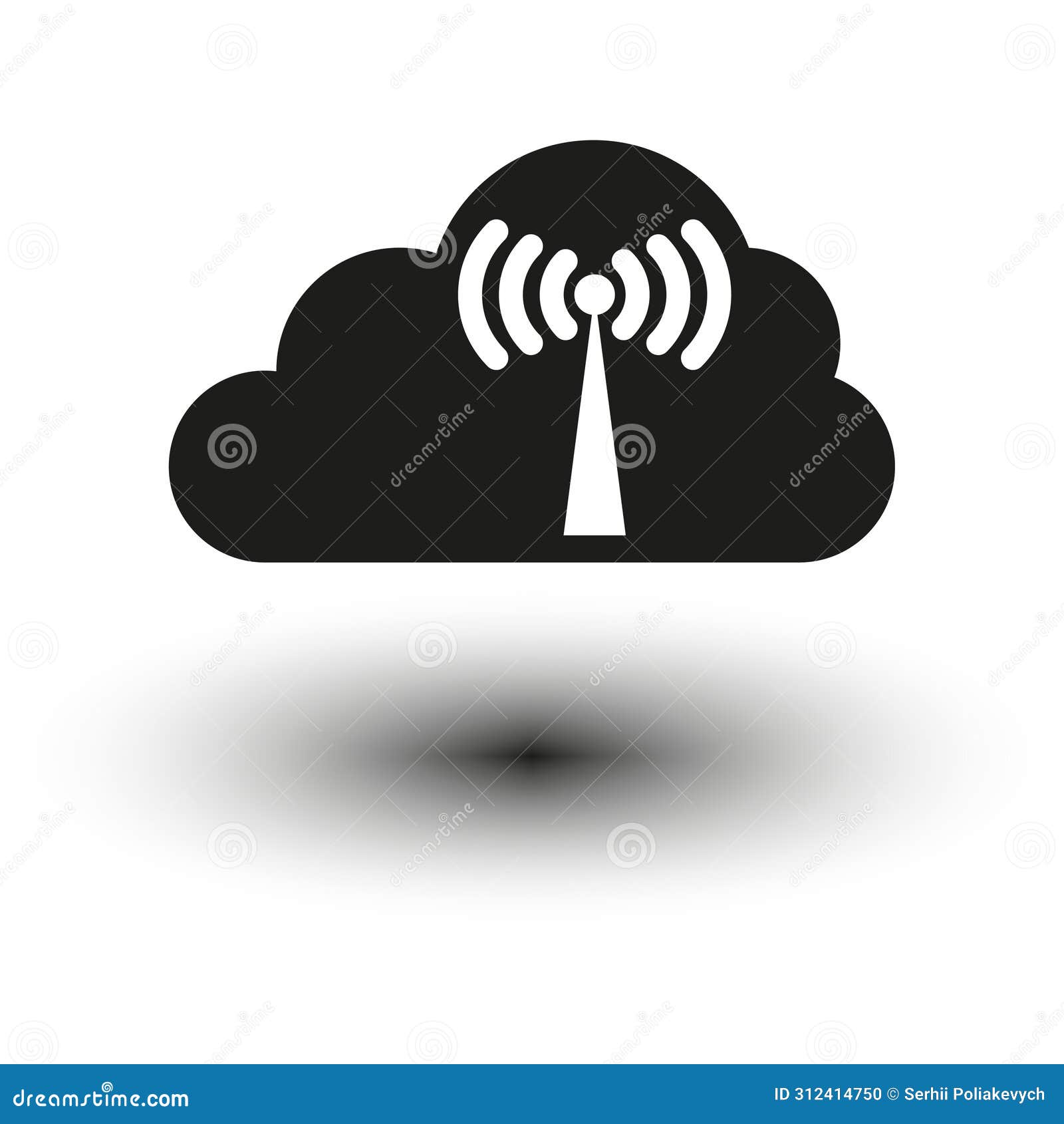 Cloud Emits Signal. Simple Icon. Modern Web. Vector Illustration. EPS ...
