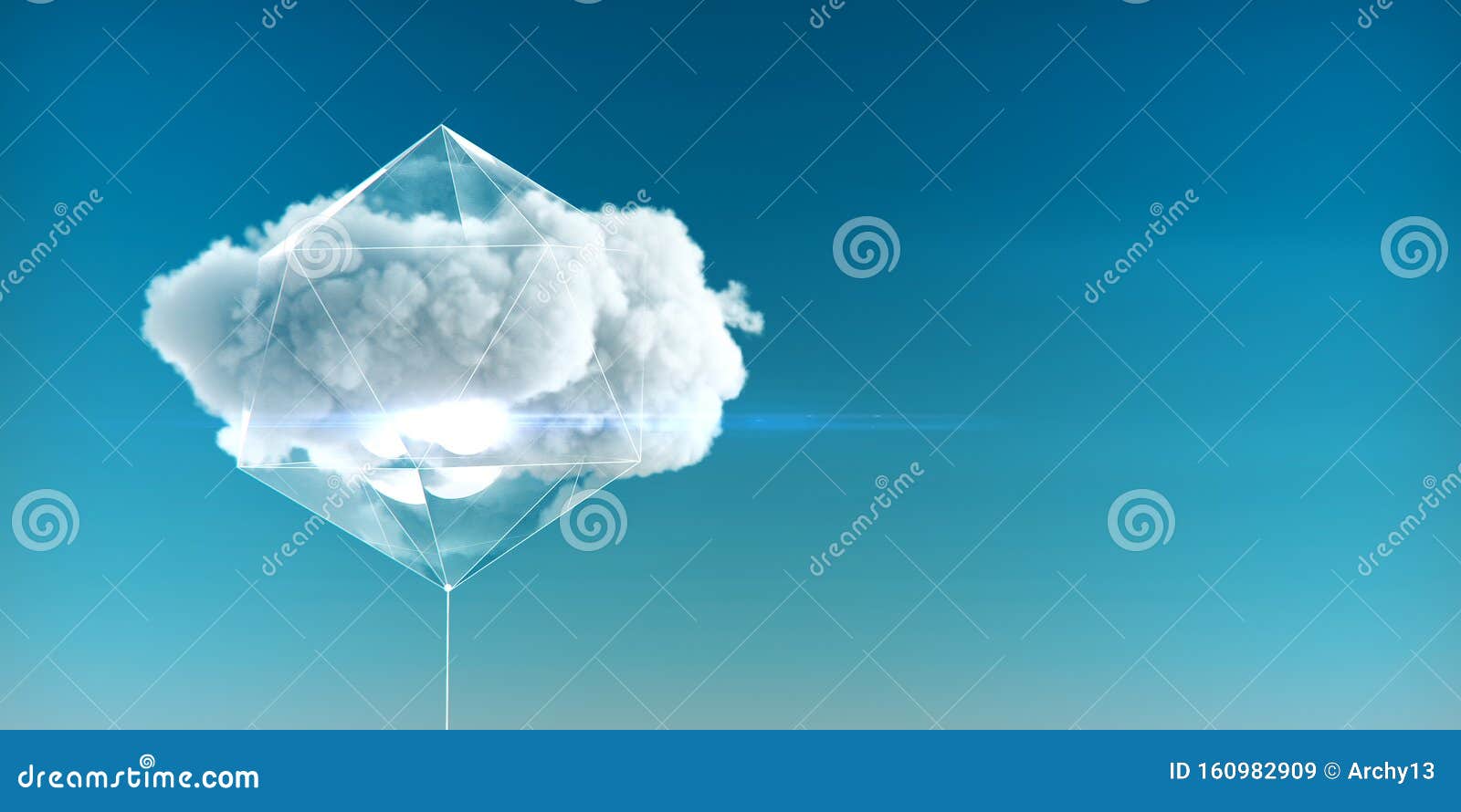 Cloud Enclosed in a Crystal Structure with Luminous Faces and Glass ...