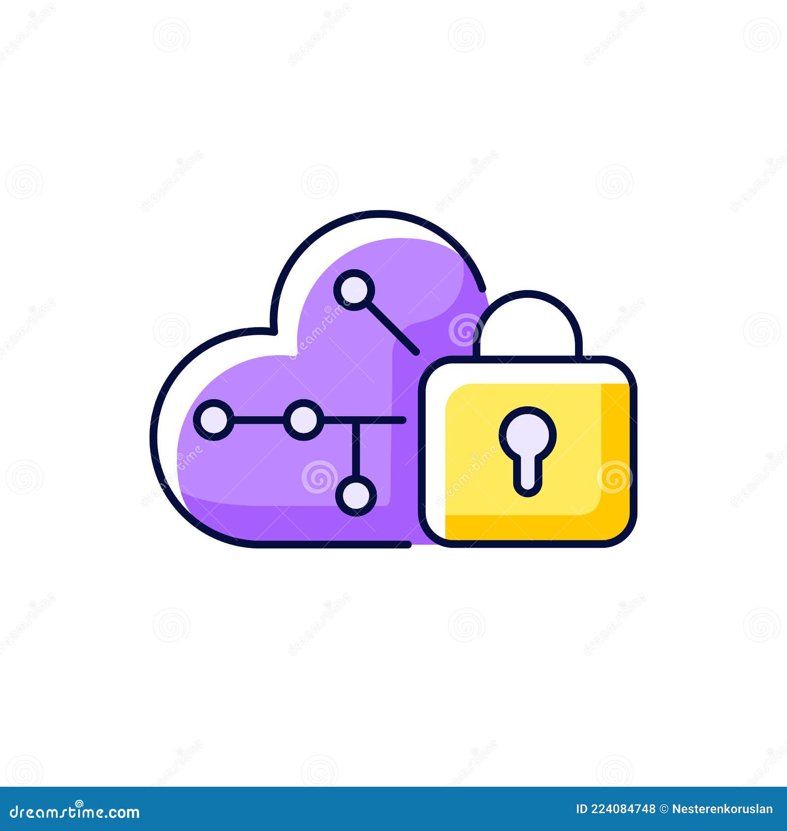 Cloud Encryption Purple RGB Color Icon Stock Vector - Illustration of ...
