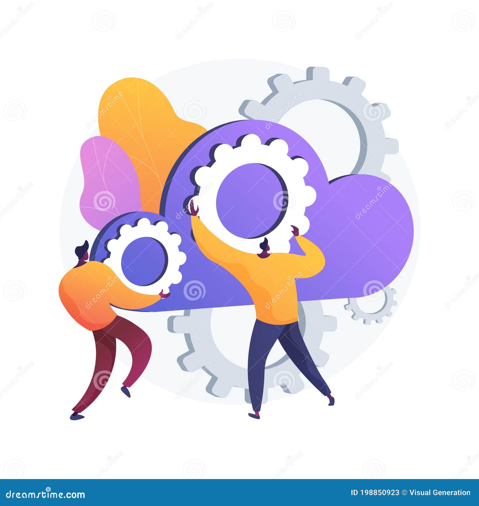 Cloud Engineering, Storage And Collaboration Concept With Tiny People. Cloud-based Computing ...