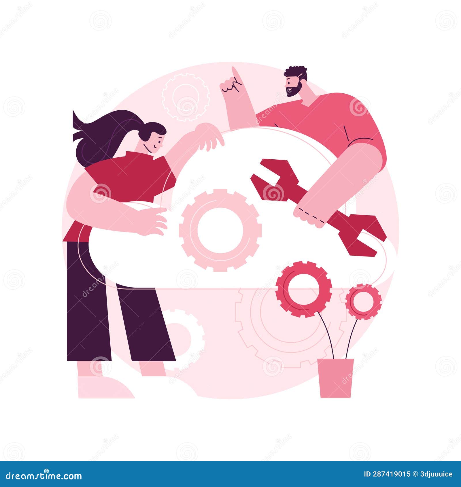 Cloud Engineering Abstract Concept Vector Illustration. Stock Illustration - Illustration of ...