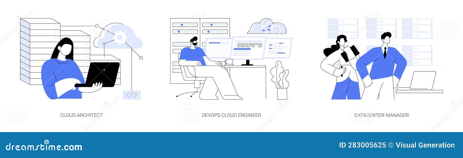 Cloud Engineering, Storage And Collaboration Concept With People Character. Cloud-based ...