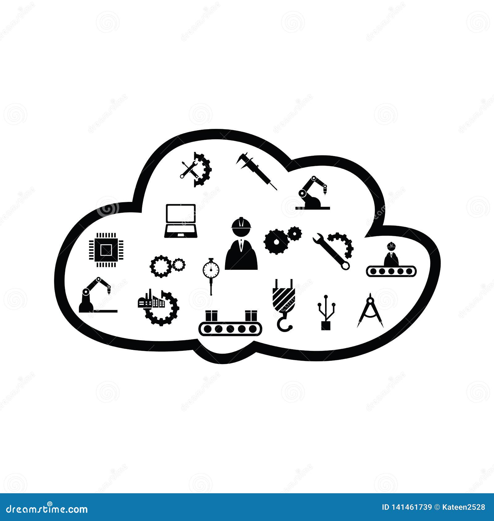 Cloud engineering concept stock vector. Illustration of tool - 141461739