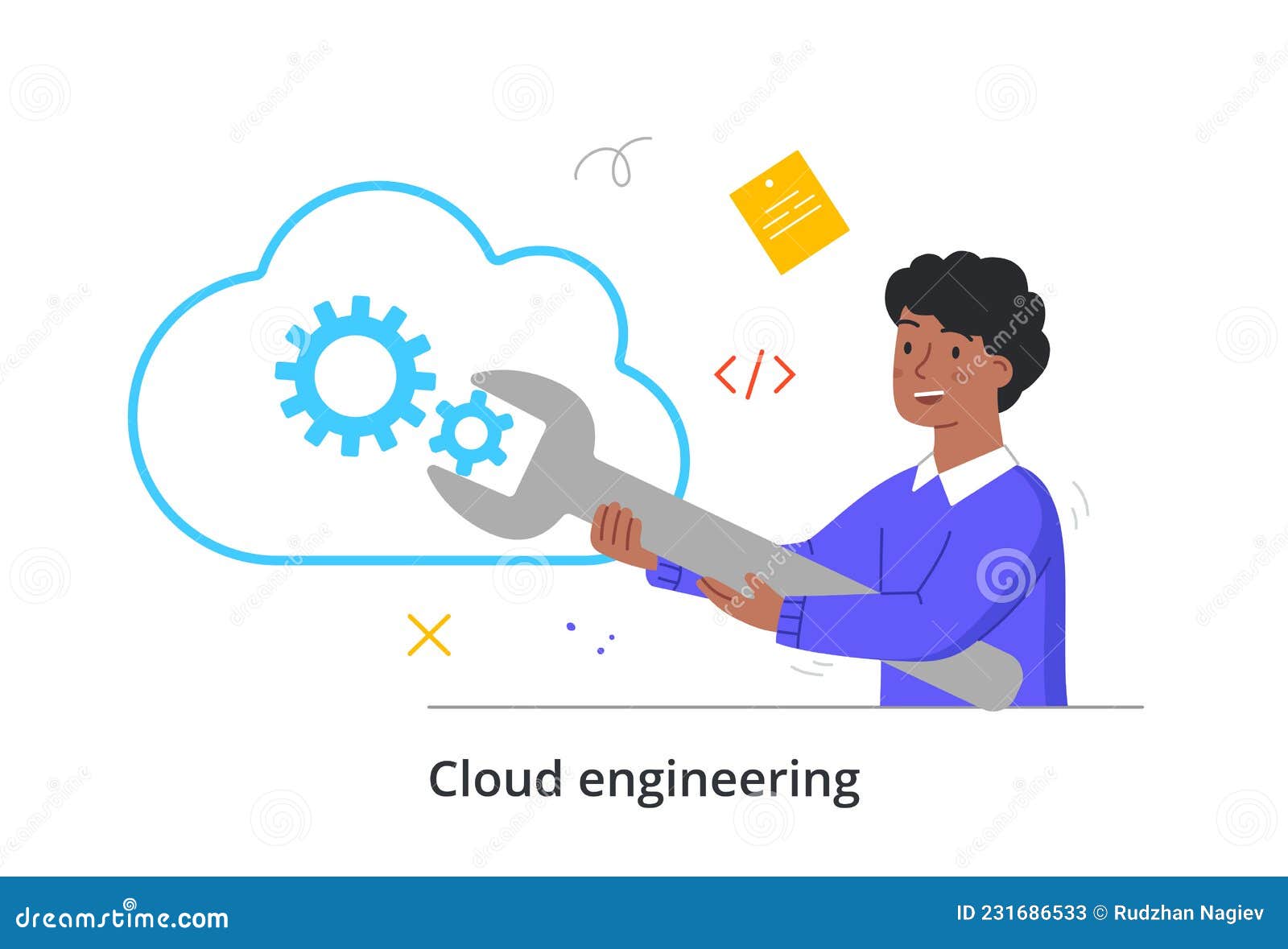 Cloud Engineering concept stock illustration. Illustration of ...