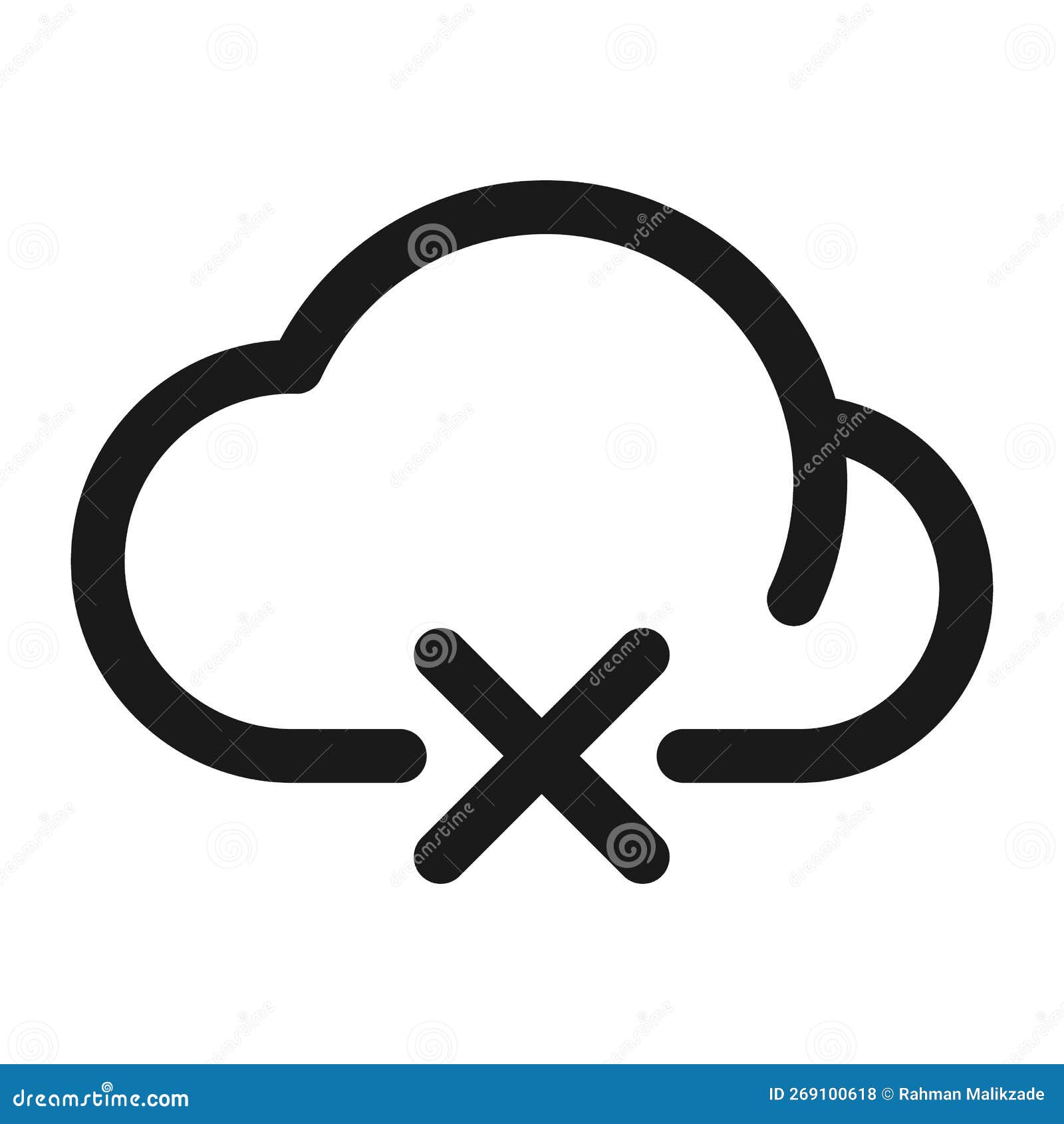 Cloud Error or Cancel or Disconnect Connection Icon. Cloud Computing ...