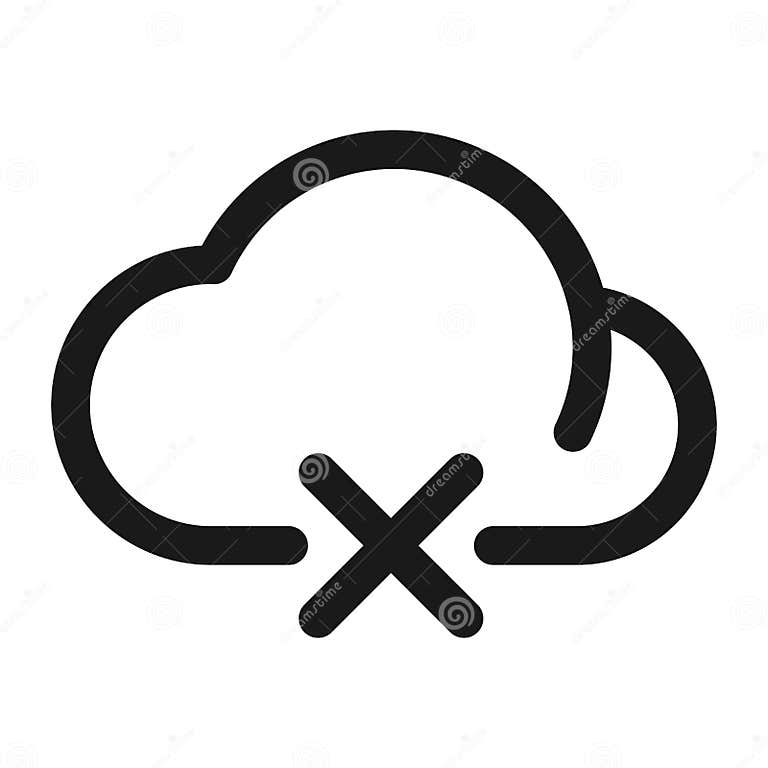 Cloud Error or Cancel or Disconnect Connection Icon. Cloud Computing Access Denied Vector ...