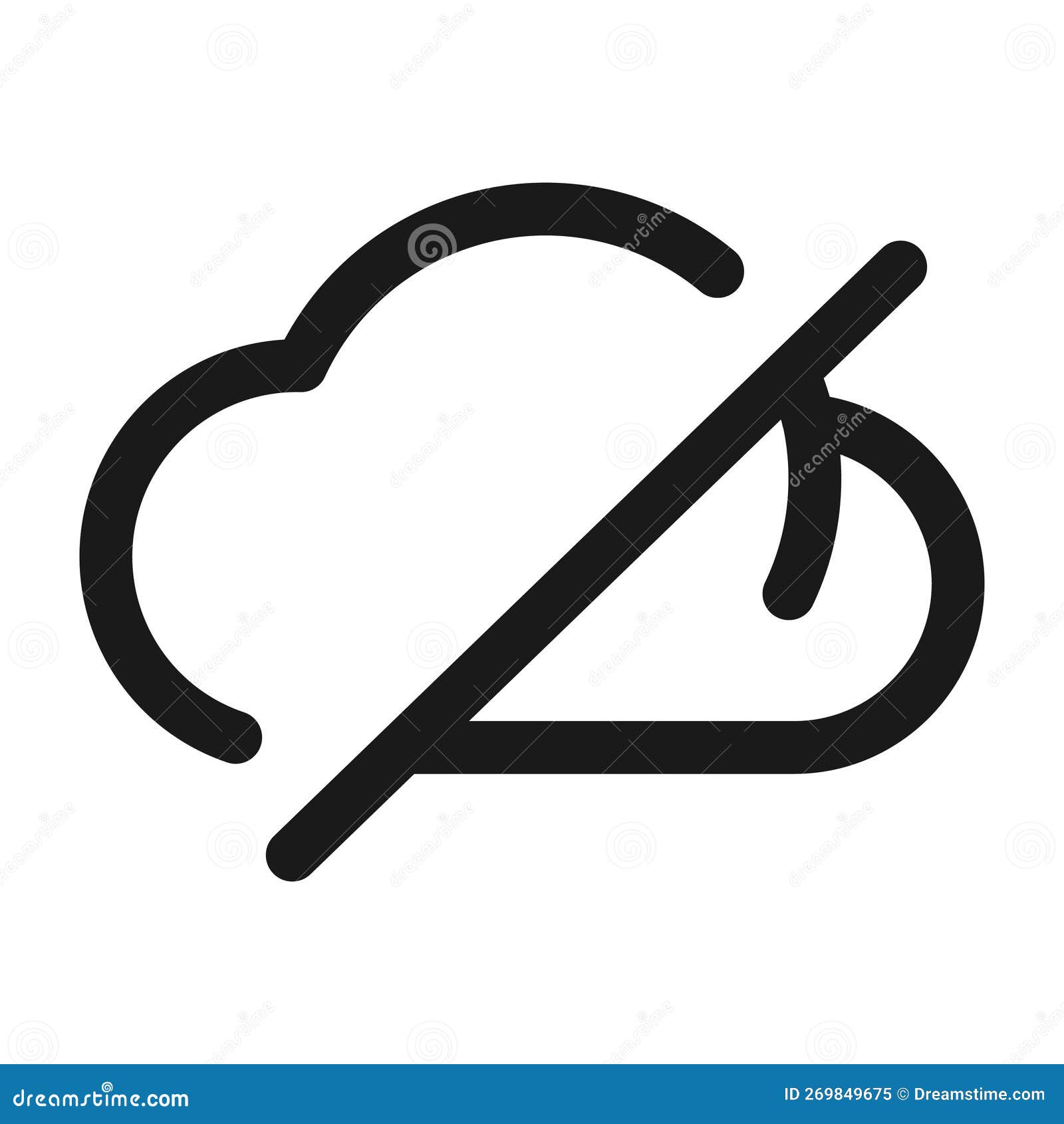 Cloud Error or Cancel or Disconnect Connection Icon. Cloud Computing ...