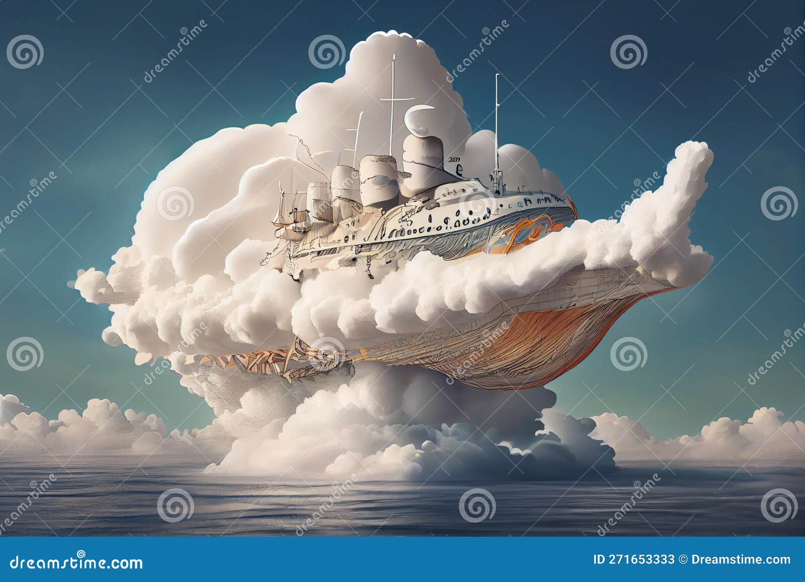 Cloud Explorer, Made with Generative AI Stock Illustration ...