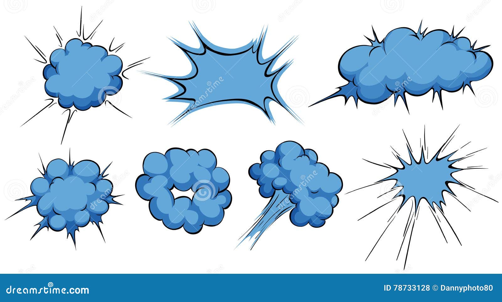Cloud Explosion Designed in Blue Color Stock Vector - Illustration of ...