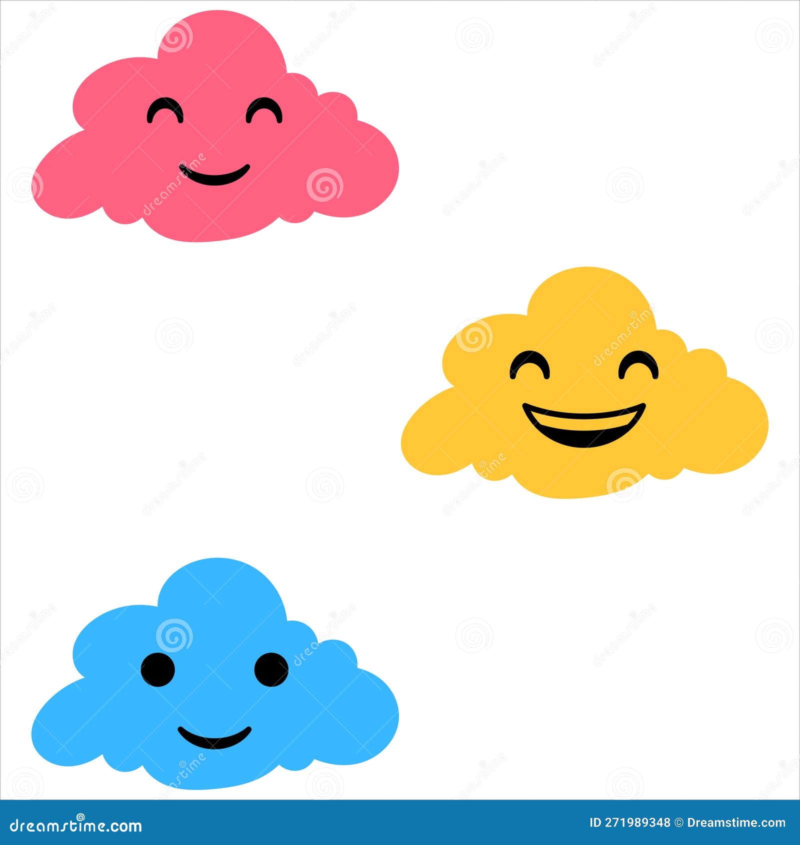 Cloud with Face. Clouds Collection. Clouds Stock Vector - Illustration ...