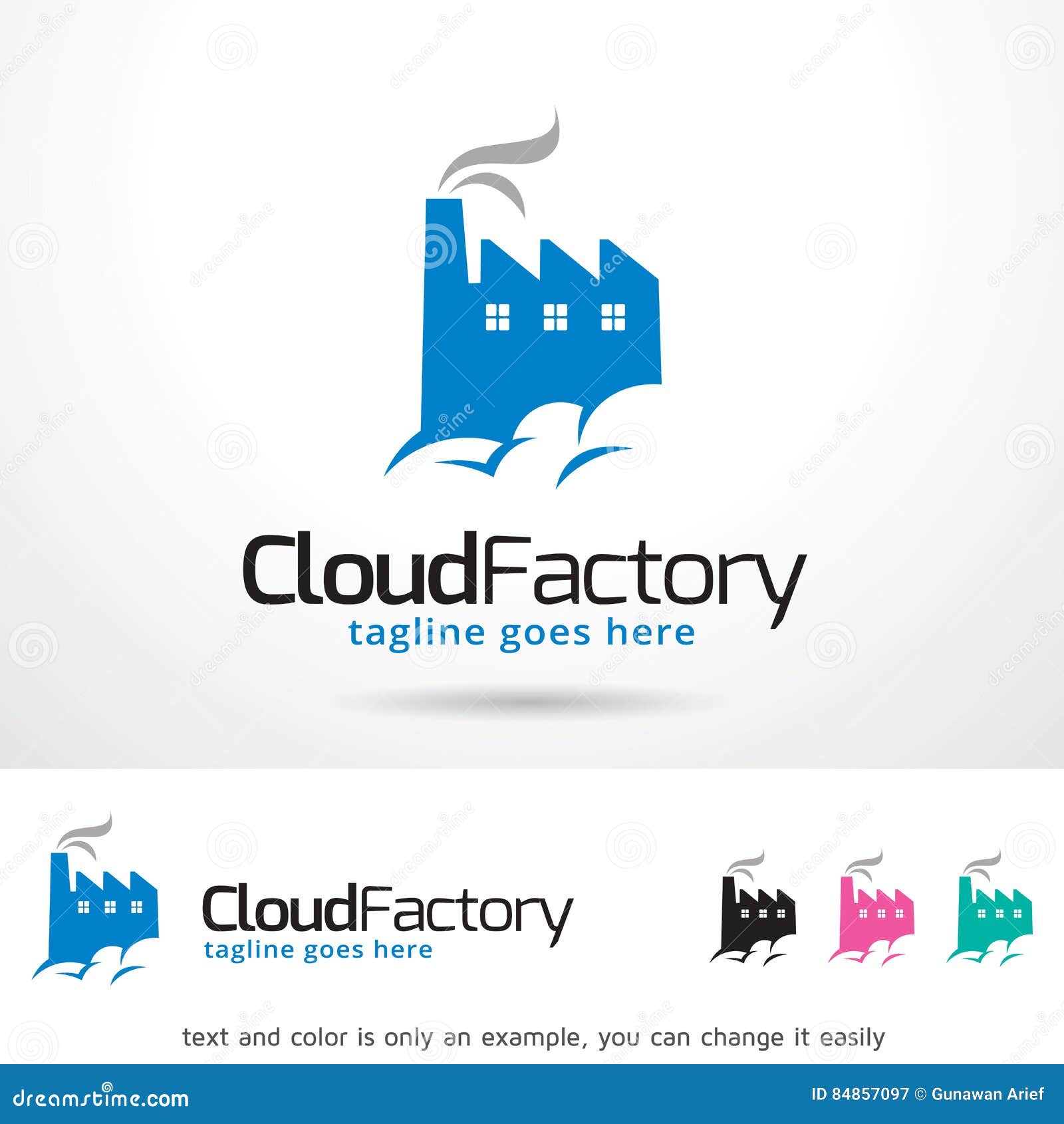 Cloud Factory Logo Template Design Vector Stock Vector - Illustration ...