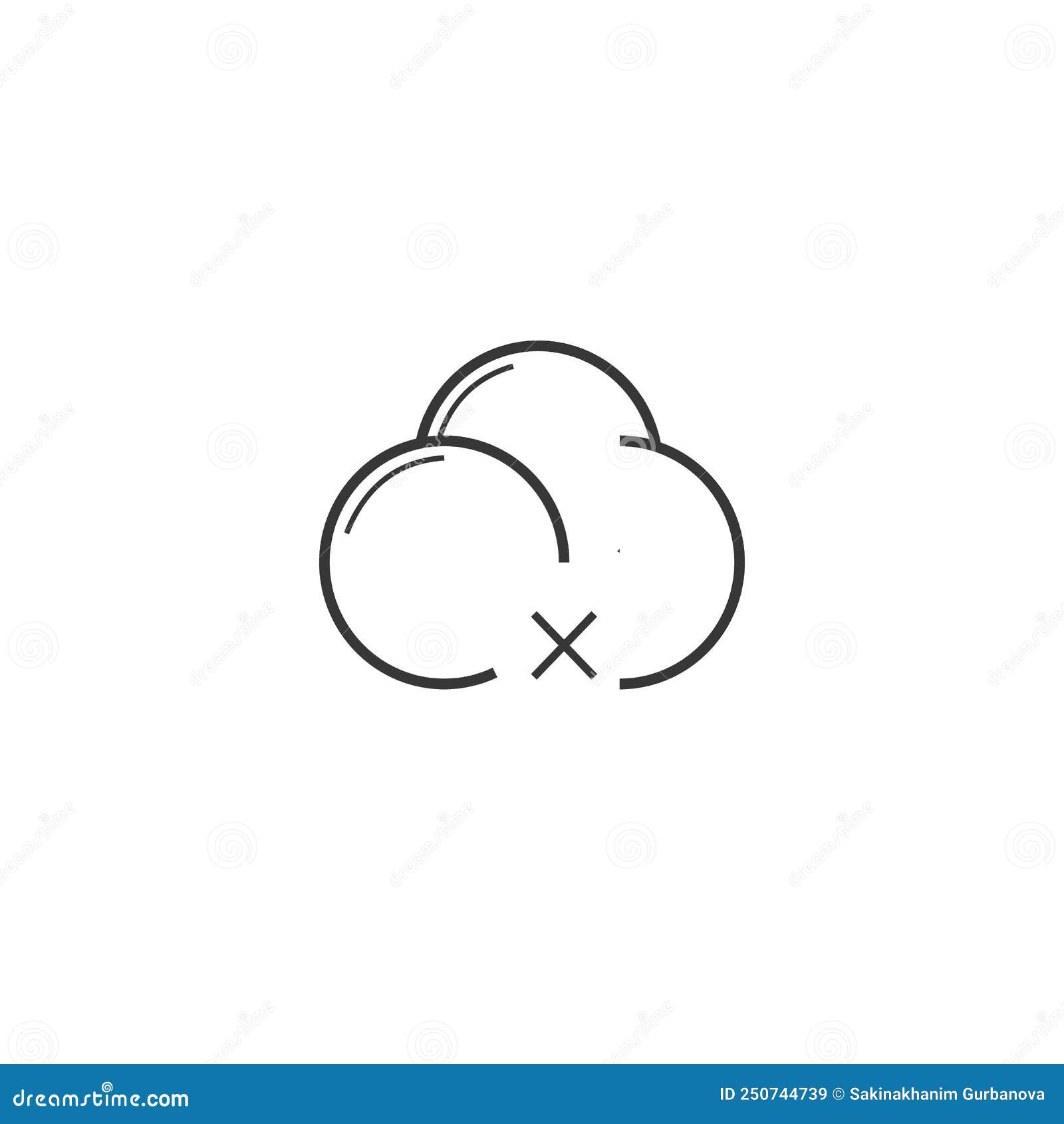Cloud Fail Icon on White Background. Modern Flat Symbol for Web Site ...