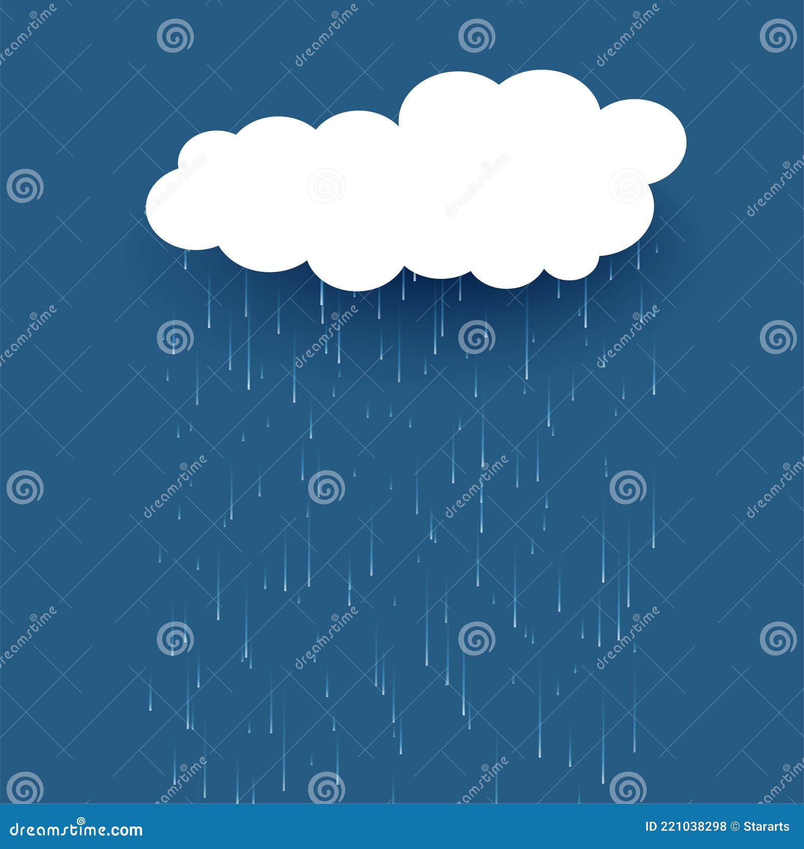 Cloud with Falling Rain Background Stock Vector - Illustration of weather, season: 221038298