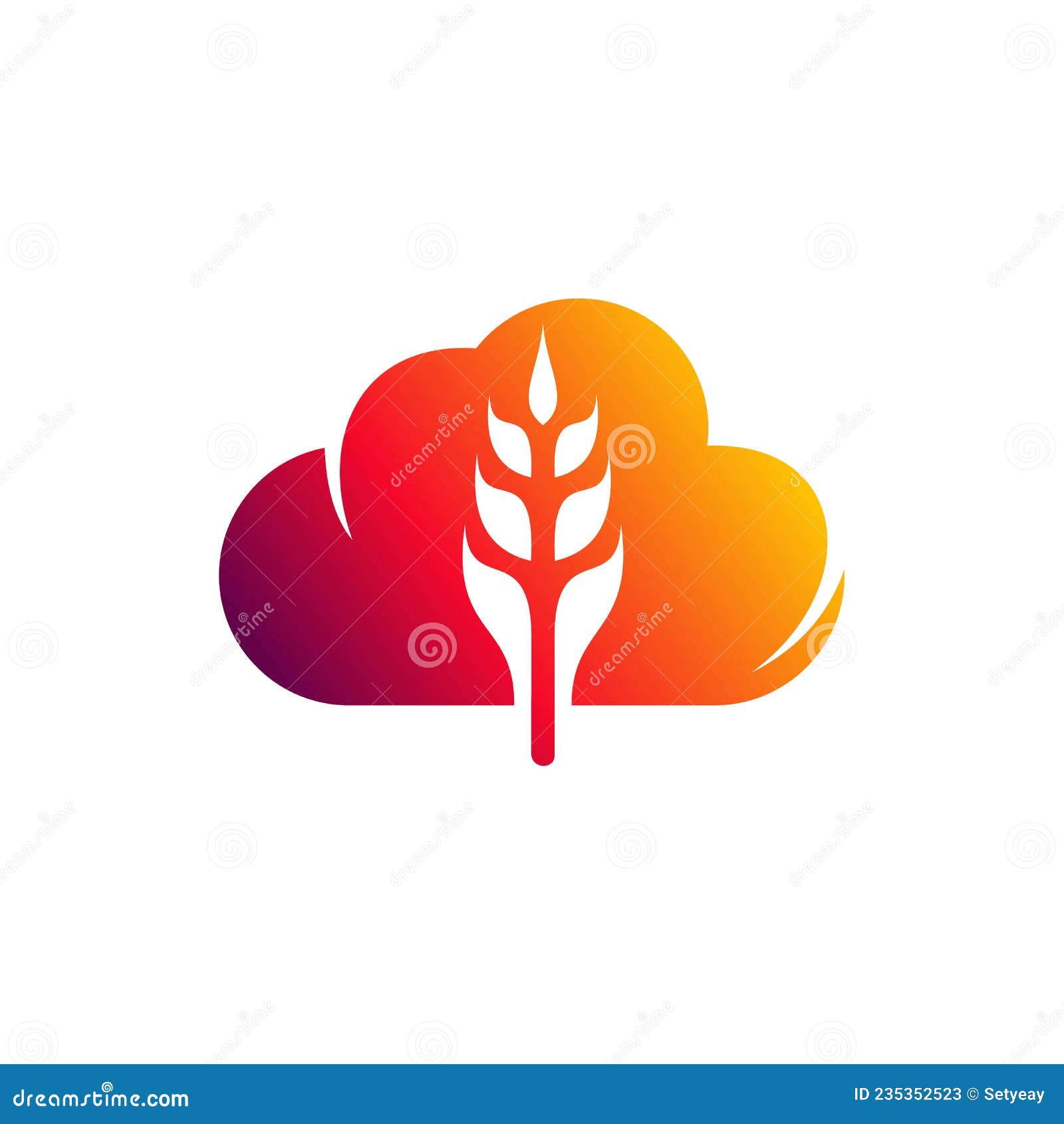 Cloud Farm Logo Design Vector Template. Farm Logo Concept Stock ...