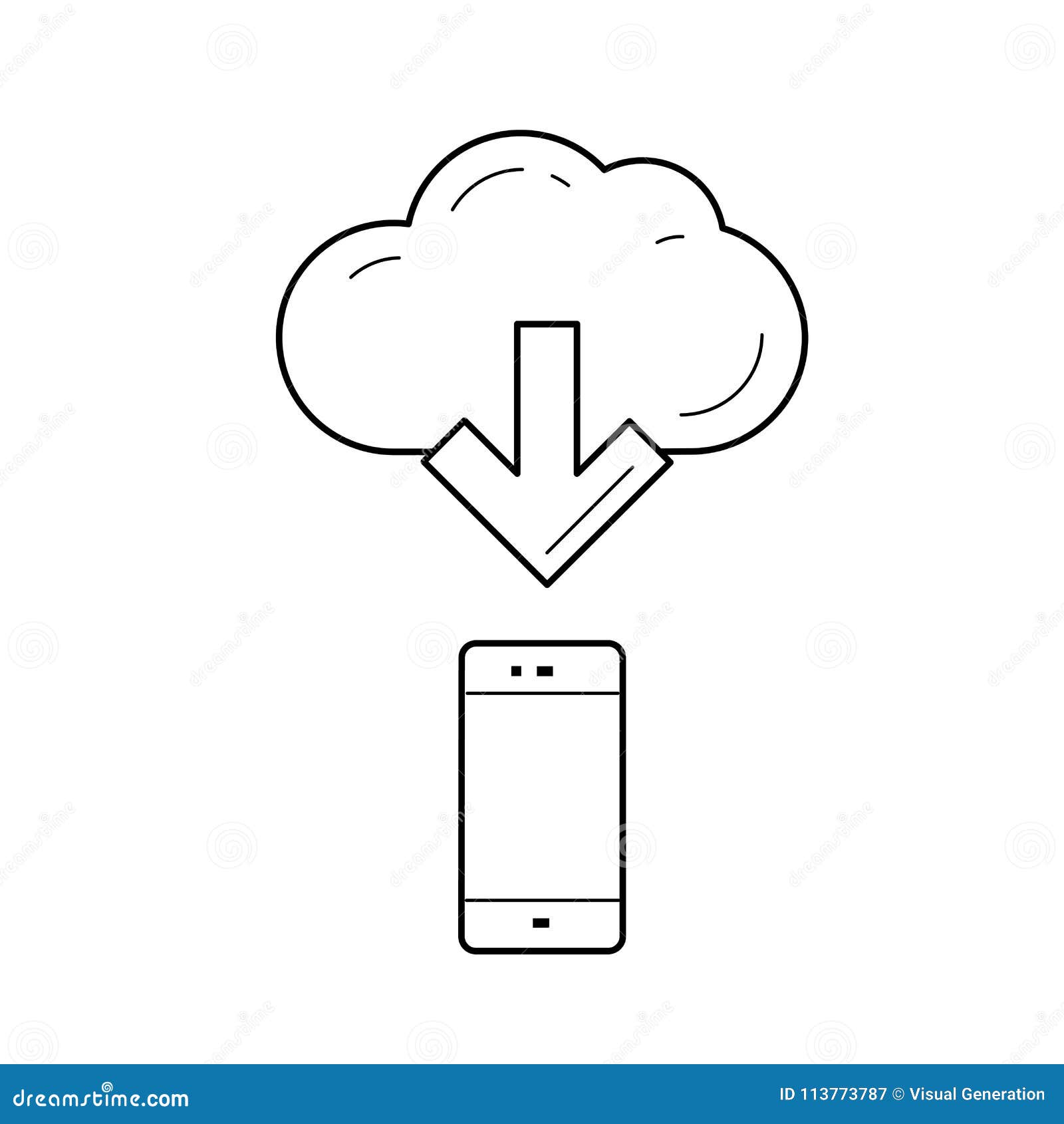 Cloud File Access Line Icon. Stock Vector - Illustration of networking ...