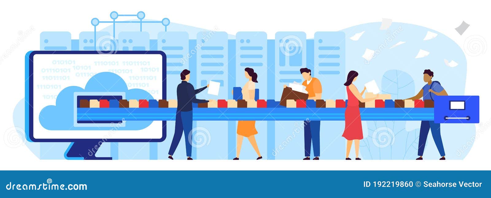 Cloud File Document Data Storage Concept Flat Vector Illustration ...