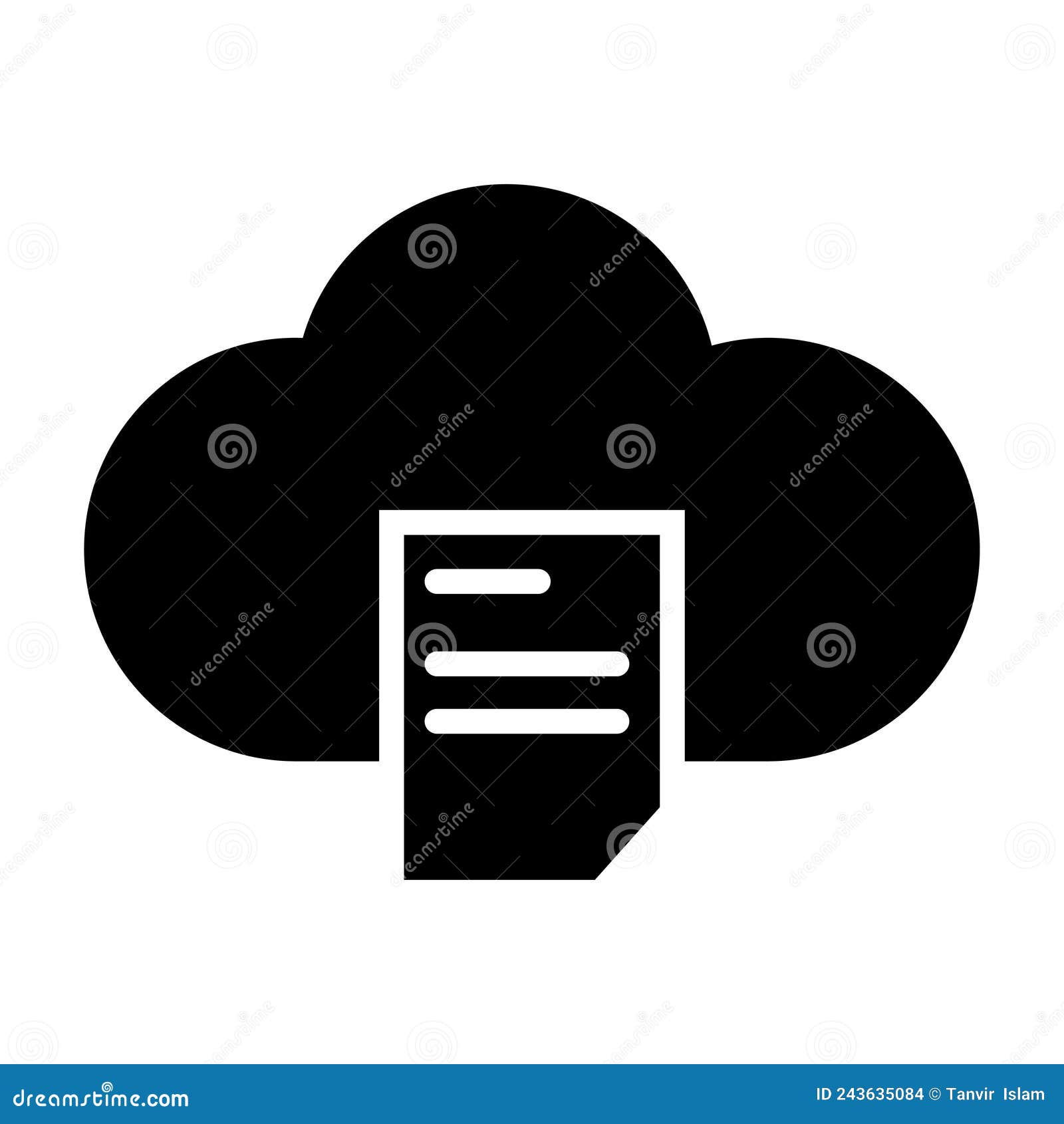 Cloud File Icon stock vector. Illustration of symbol - 243635084