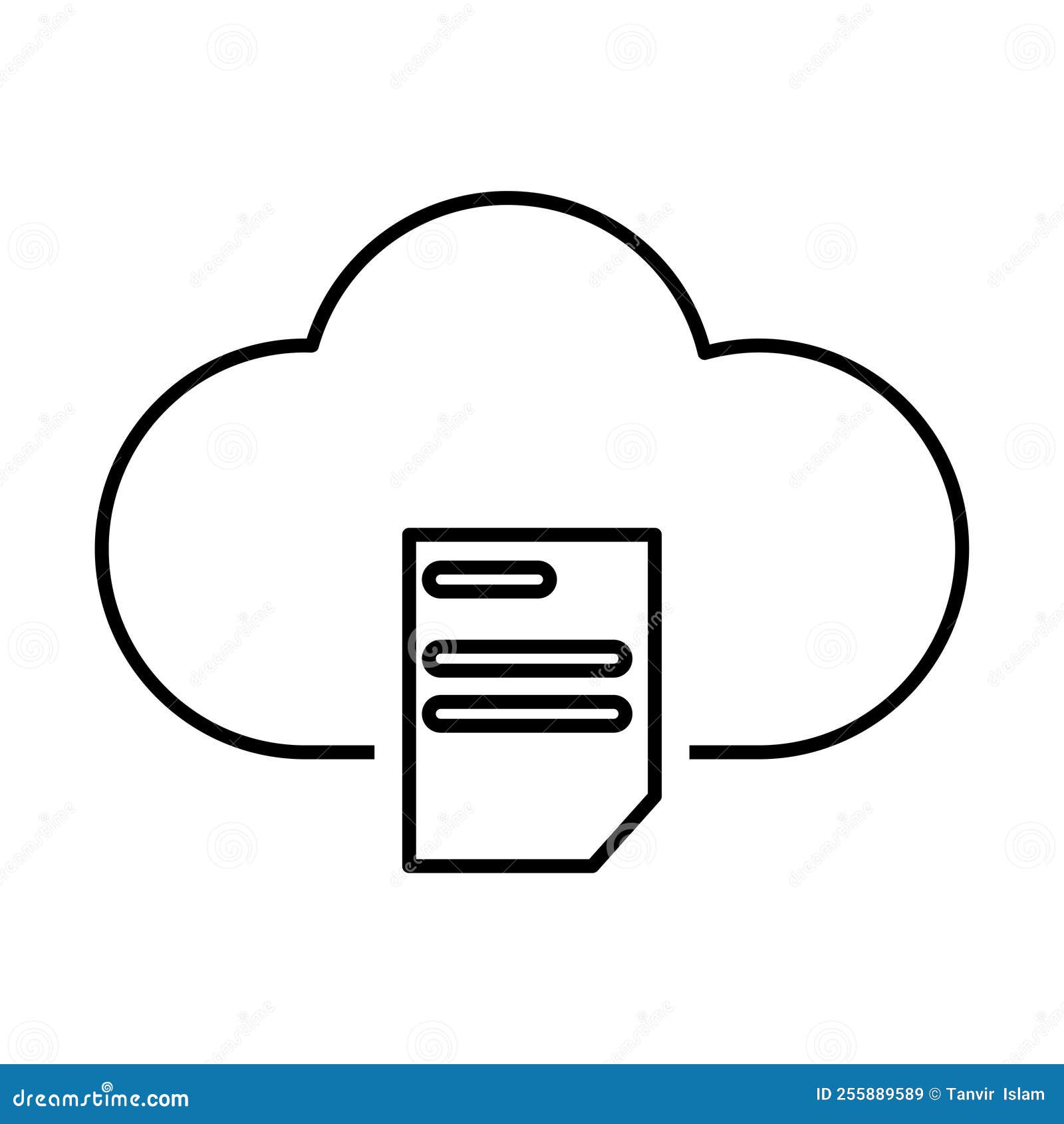 Cloud File Icon stock illustration. Illustration of icon - 255889589