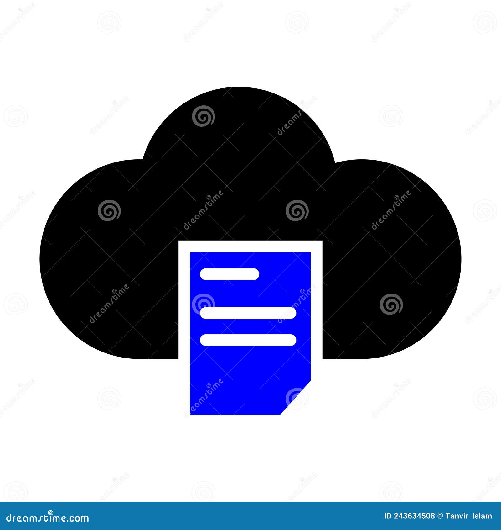 Cloud File Icon stock vector. Illustration of graphic - 243634508