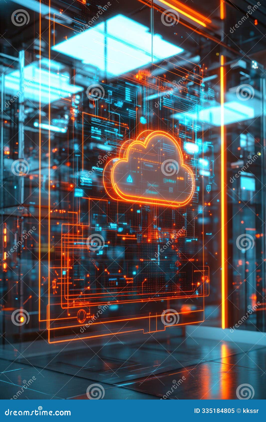 Cloud File Integration, an Advanced Holographic Interface Showing Cloud ...