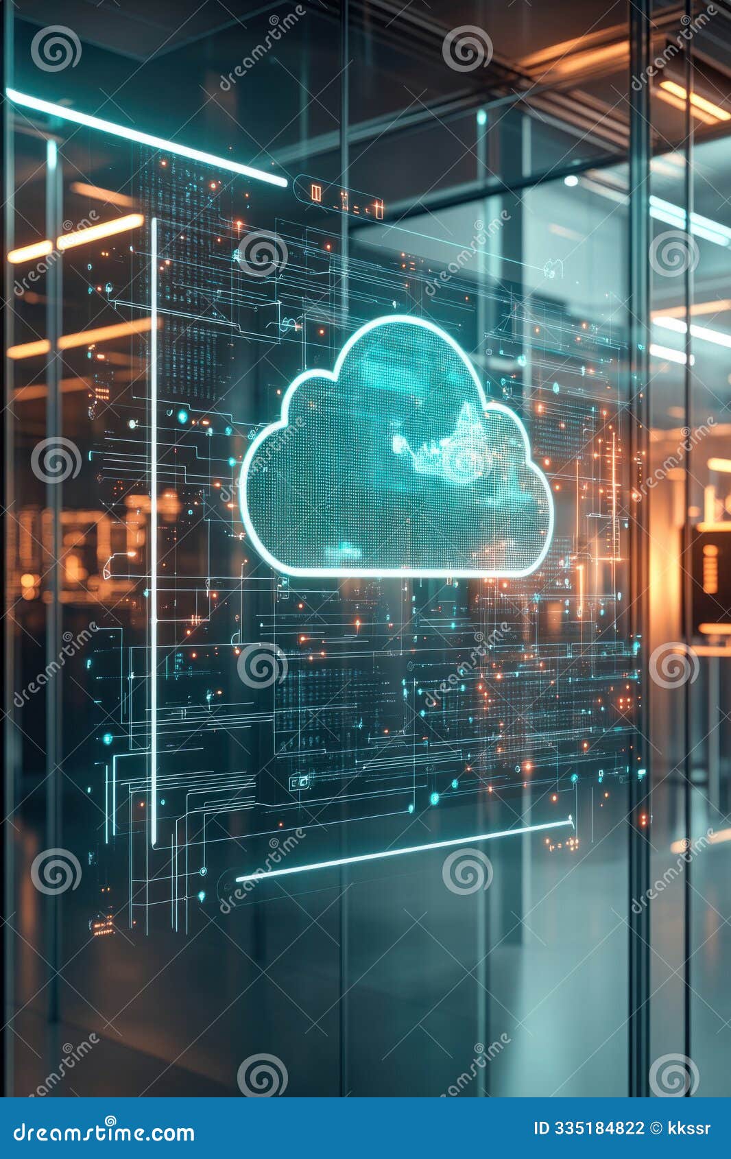 Cloud File Integration, an Advanced Holographic Interface Showing Cloud ...