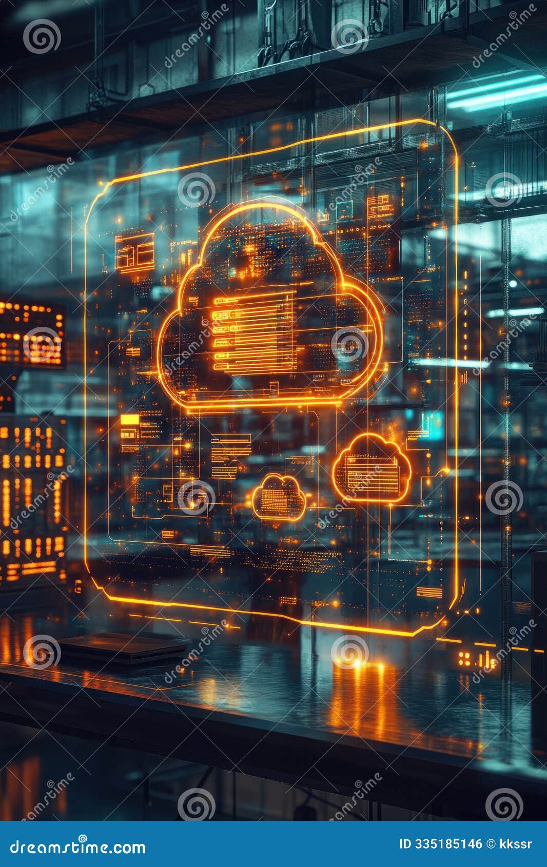 Cloud File Integration, a High-tech Hologram Illustrating File ...