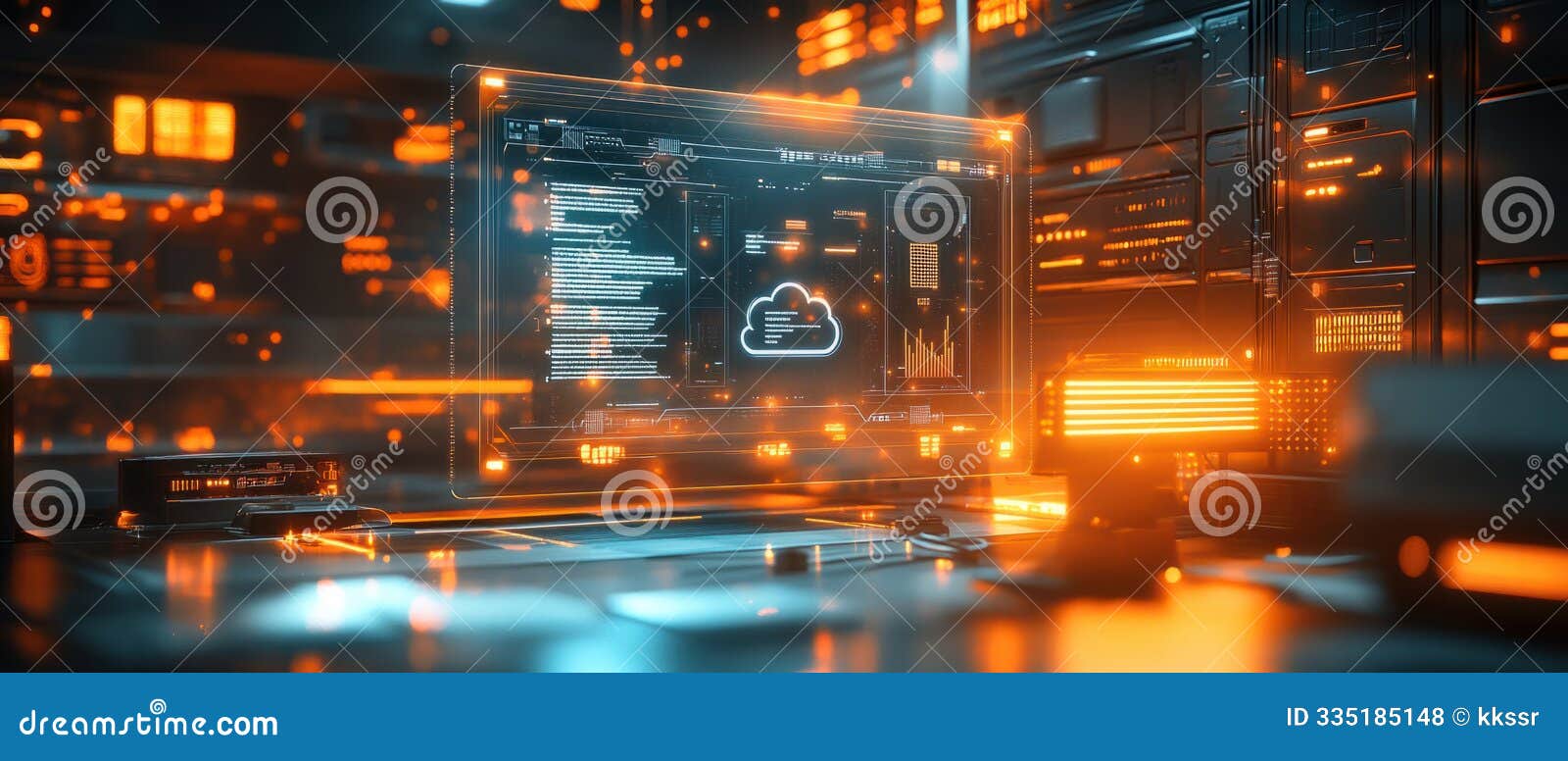 Cloud File Integration, a High-tech Hologram Illustrating File ...