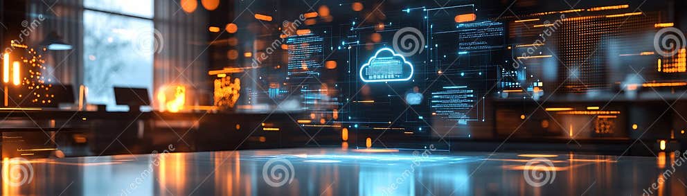 Cloud File Integration, a High-tech Hologram Illustrating File ...