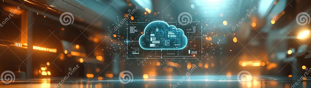 Cloud File Integration, a High-tech Hologram Illustrating File ...