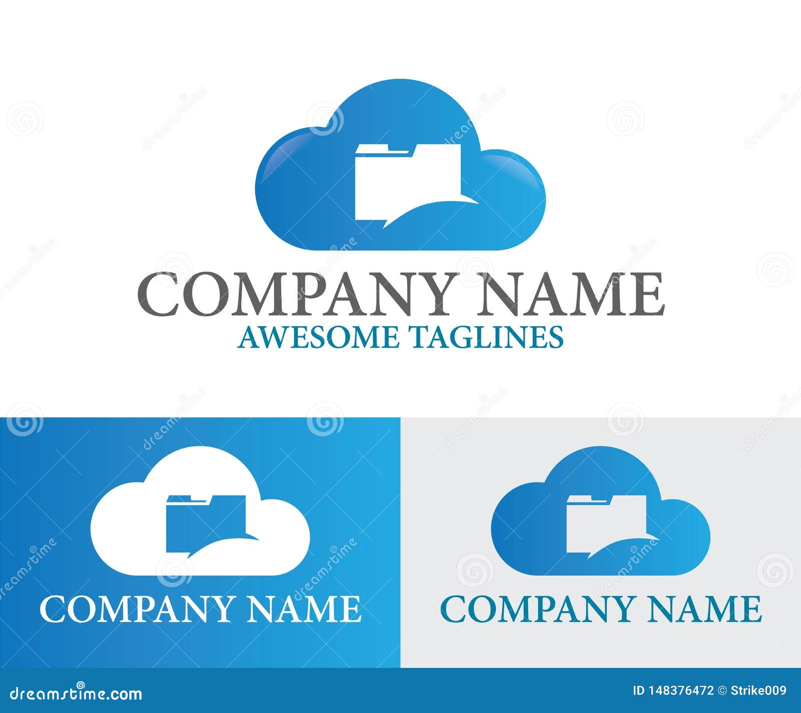 Cloud File Logo Design Template Flat Style Design. Vector Illustration ...