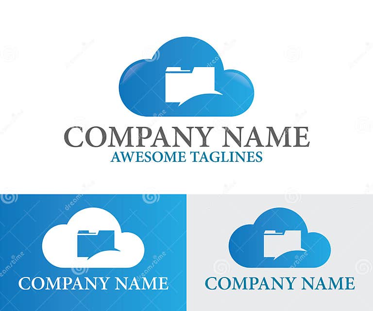 Cloud File Logo Design Template Flat Style Design. Vector Illustration ...
