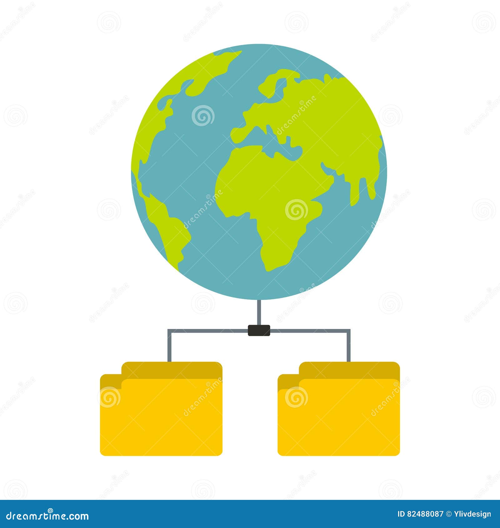 Cloud File Storage Icon, Flat Style Stock Vector - Illustration of ...