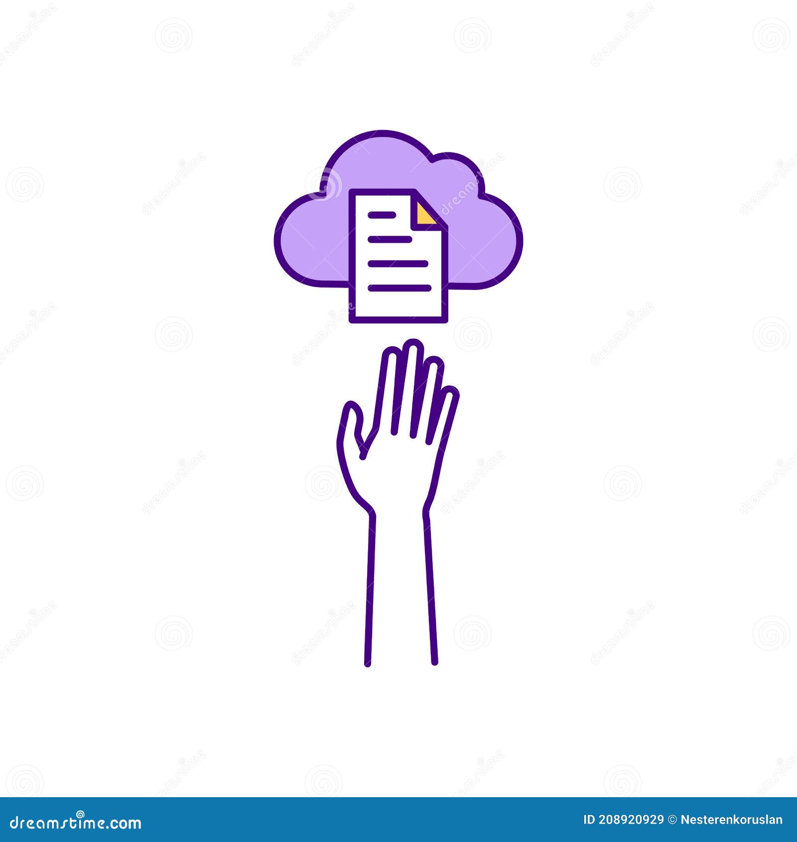Cloud File Storage RGB Color Icon Stock Vector - Illustration of color ...