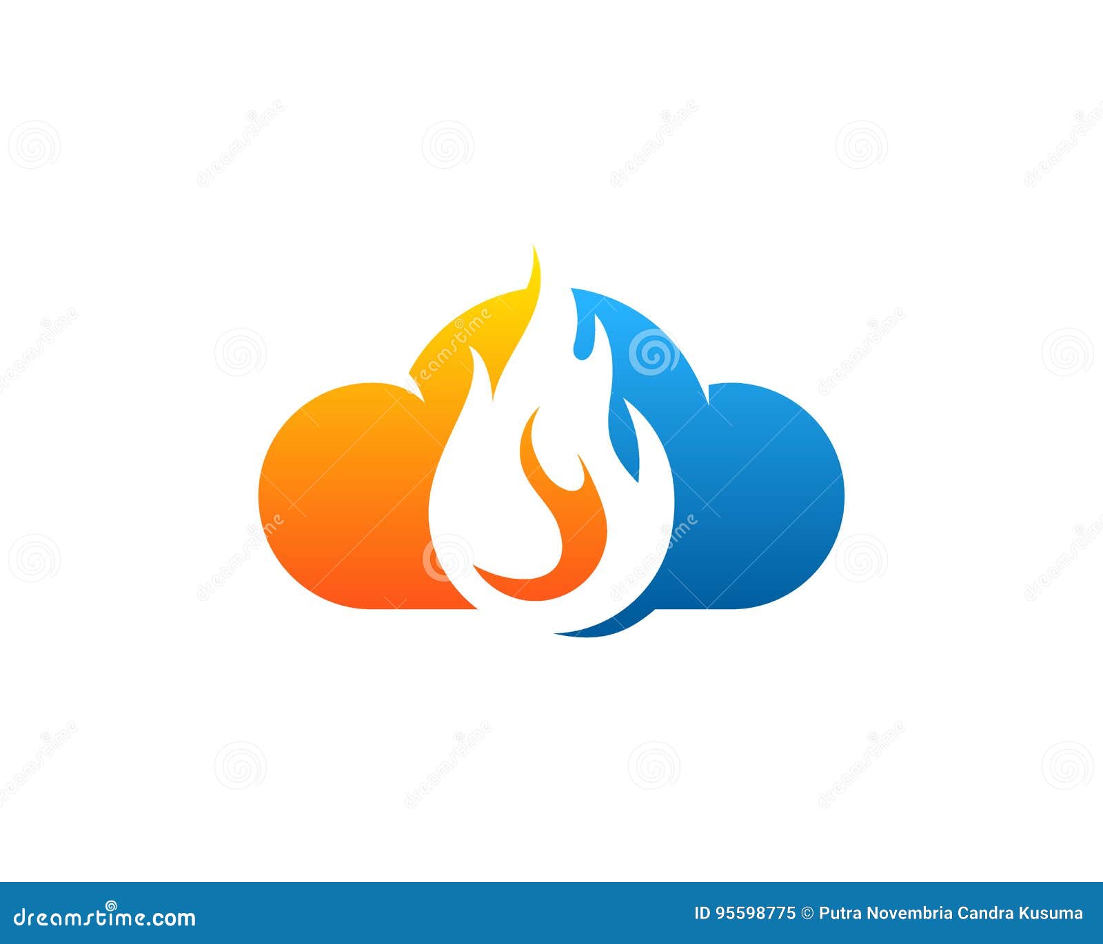 Cloud Fire Flame Icon Logo Design Element Stock Vector - Illustration ...