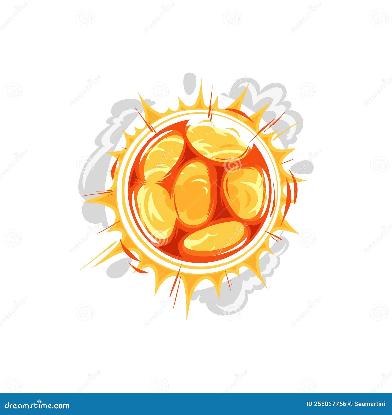 Cloud of Fire and Smoke Isolated Bomb Explosion Stock Vector ...