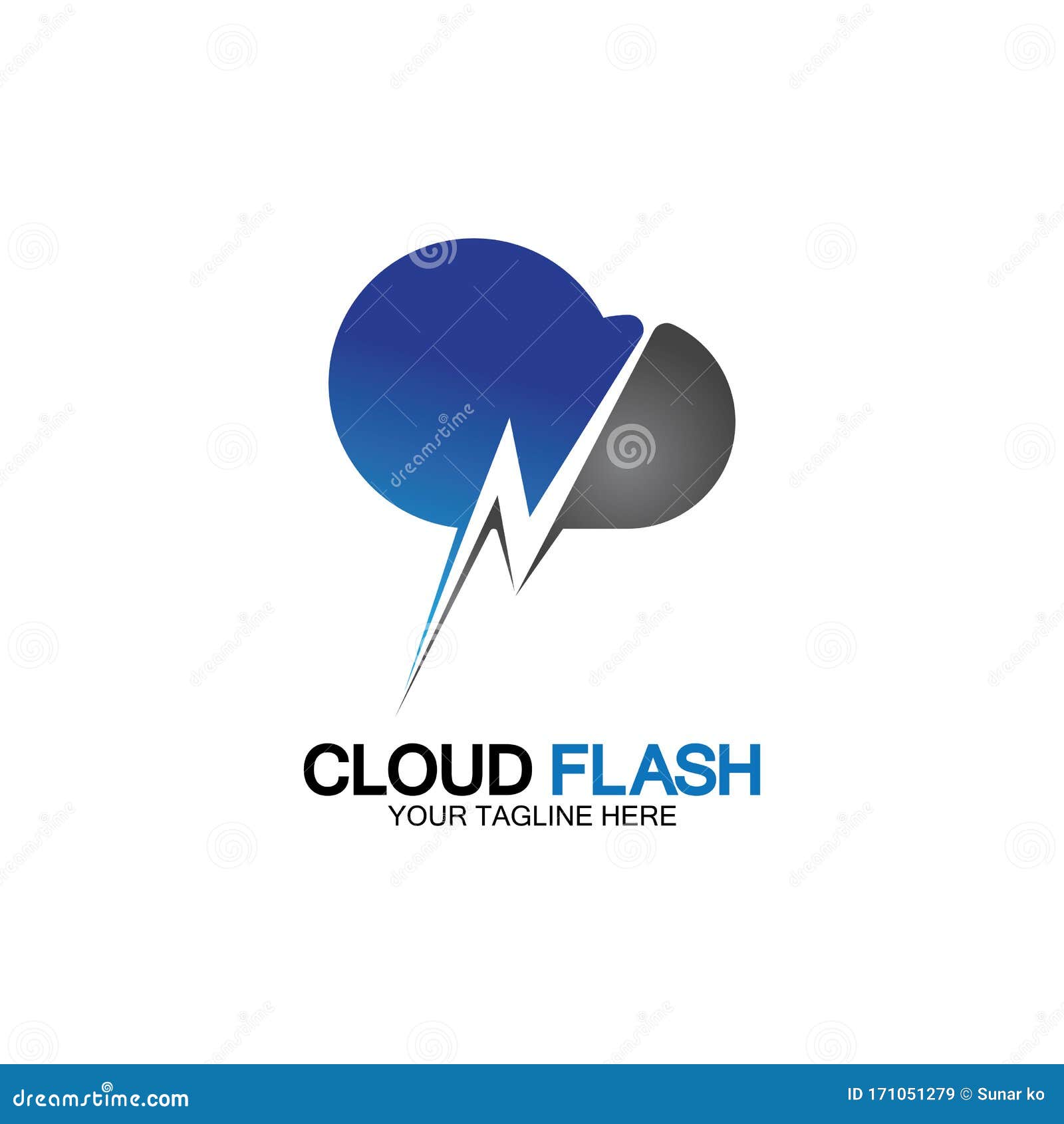 Cloud Flash Vector Logo Icon Design Template-vector Stock Vector ...