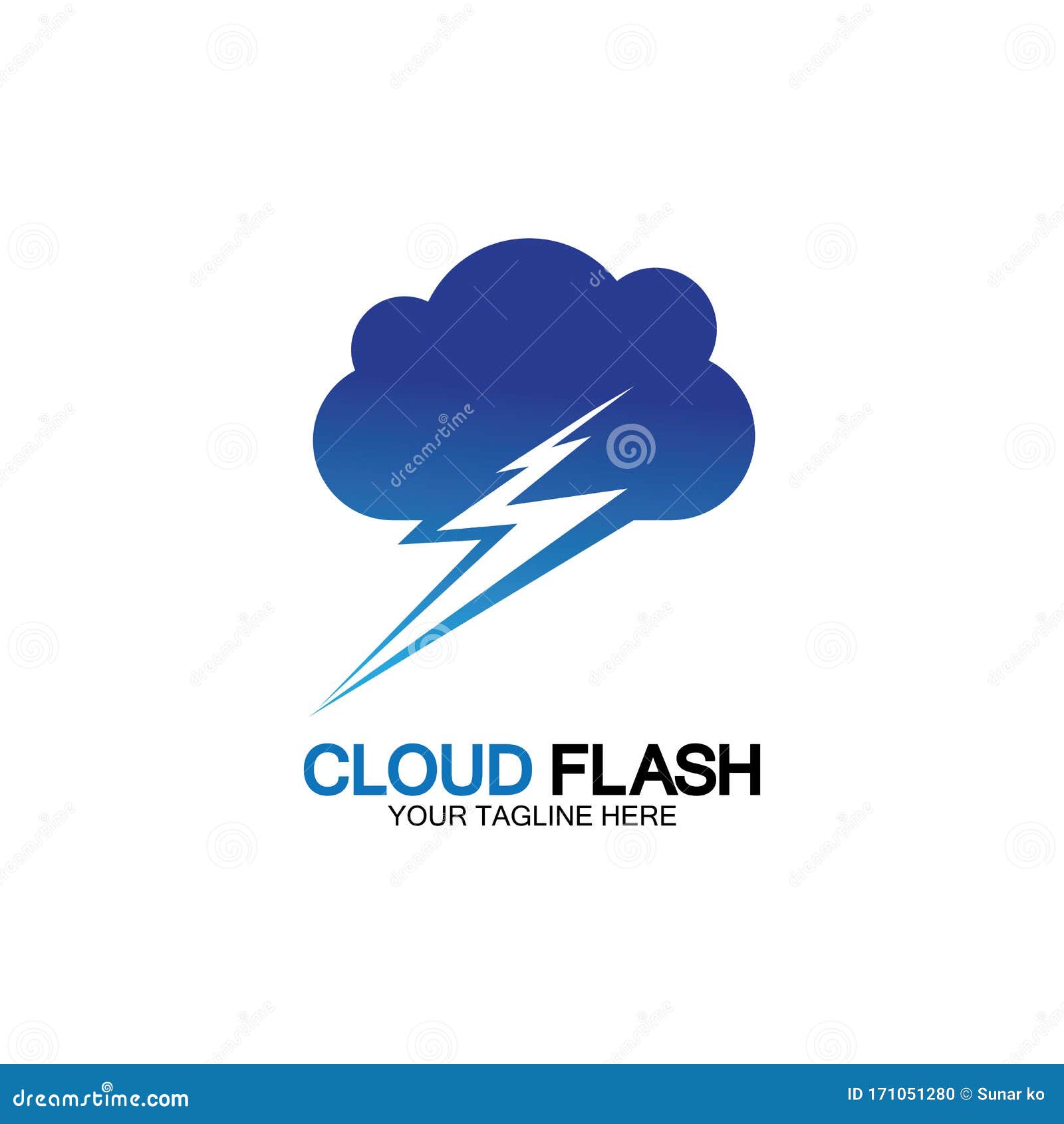 Cloud Flash Vector Logo Icon Design Template-vector Stock Vector ...