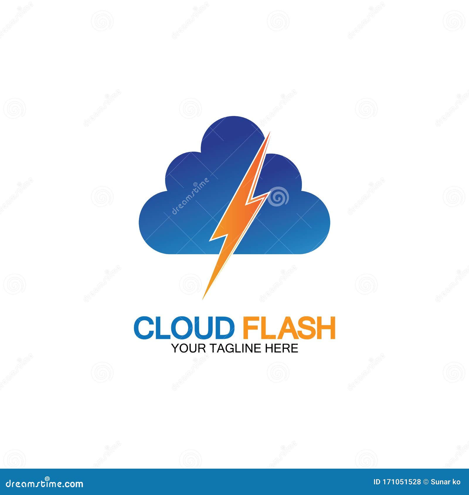 Cloud Flash Vector Logo Icon Design Template-vector Stock Vector ...
