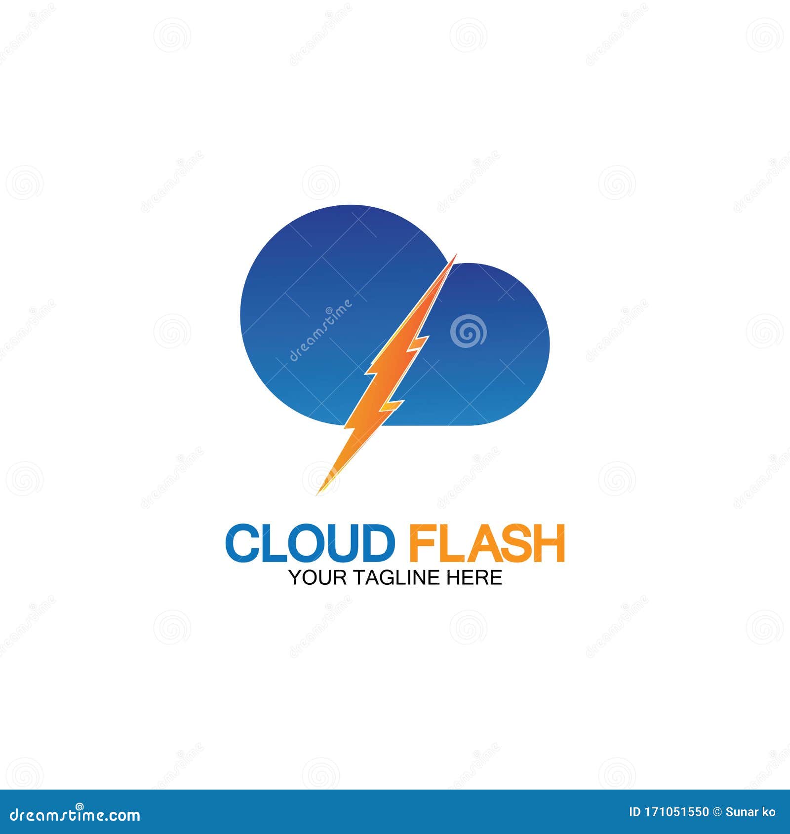 Cloud Flash Vector Logo Icon Design Template-vector Stock Vector ...